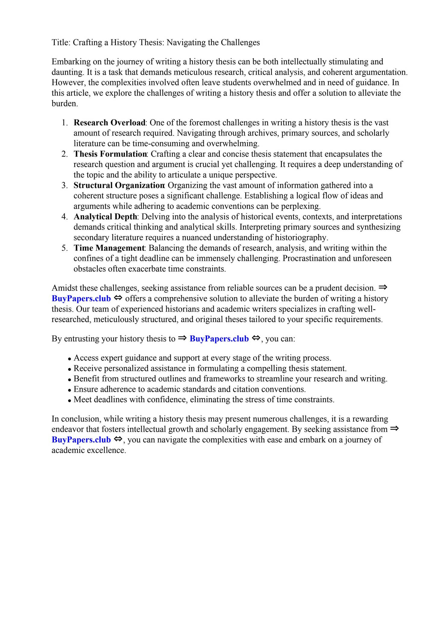Sample History Research Paper Outline by Luther College - Issuu