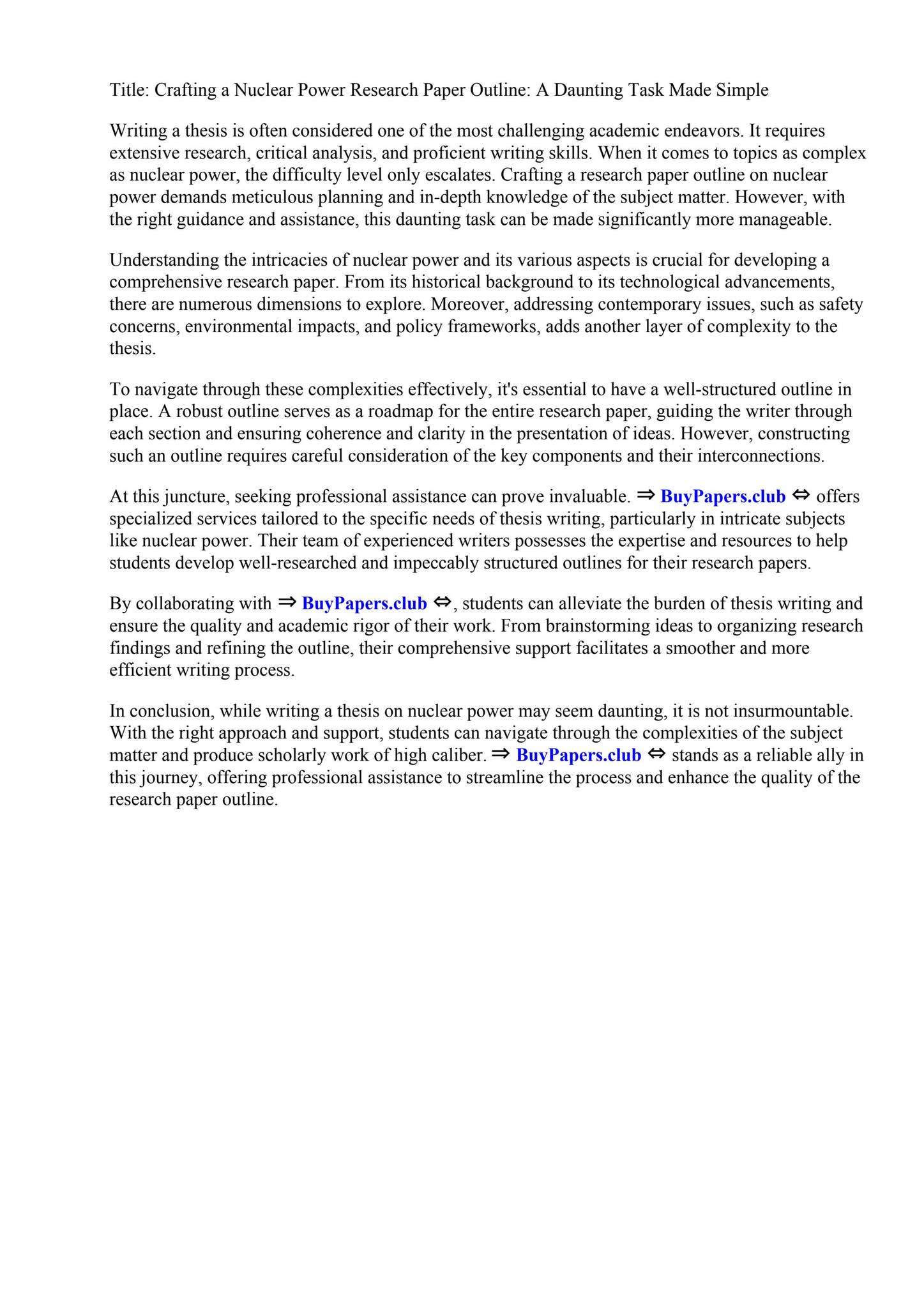 Nuclear Power Research Paper Outline by Virginia Union University - Issuu