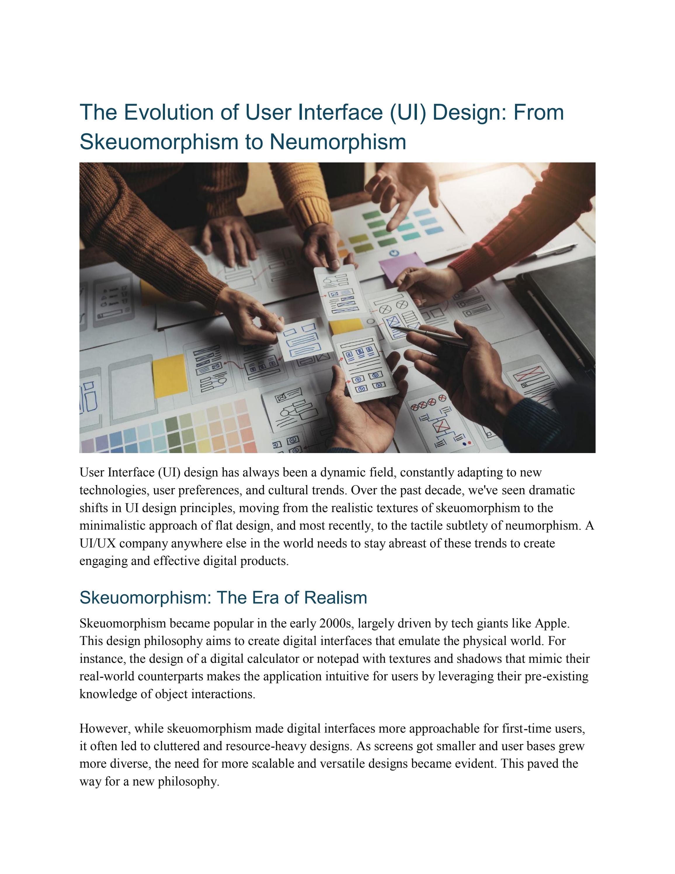 The Evolution of User Interface (UI) Design: From Skeuomorphism to ...