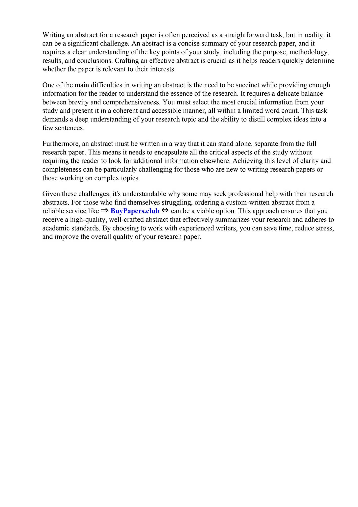 Example How To Write An Abstract For A Research Paper by University of ...
