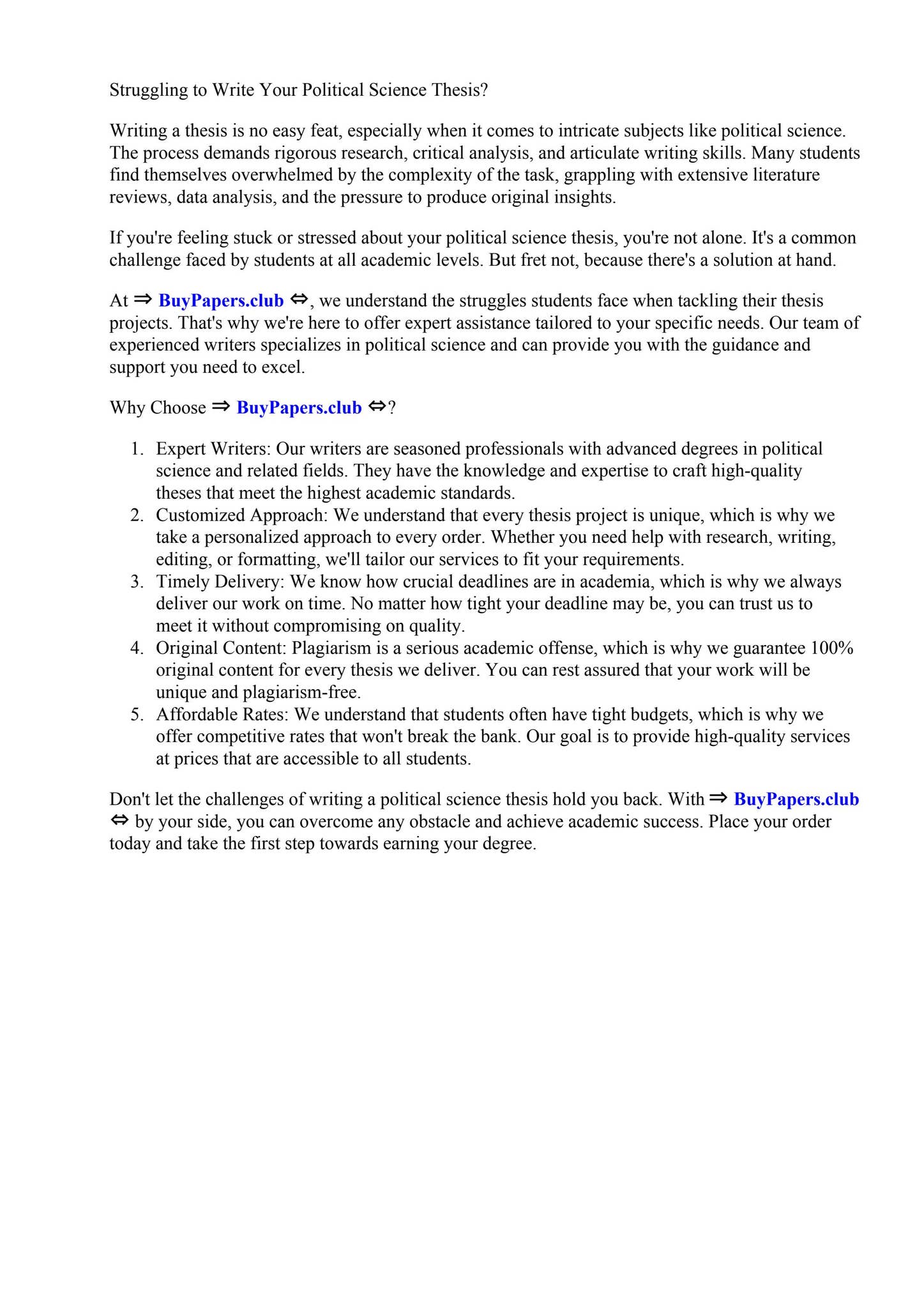 Political Science Research Paper Sample by California State University ...