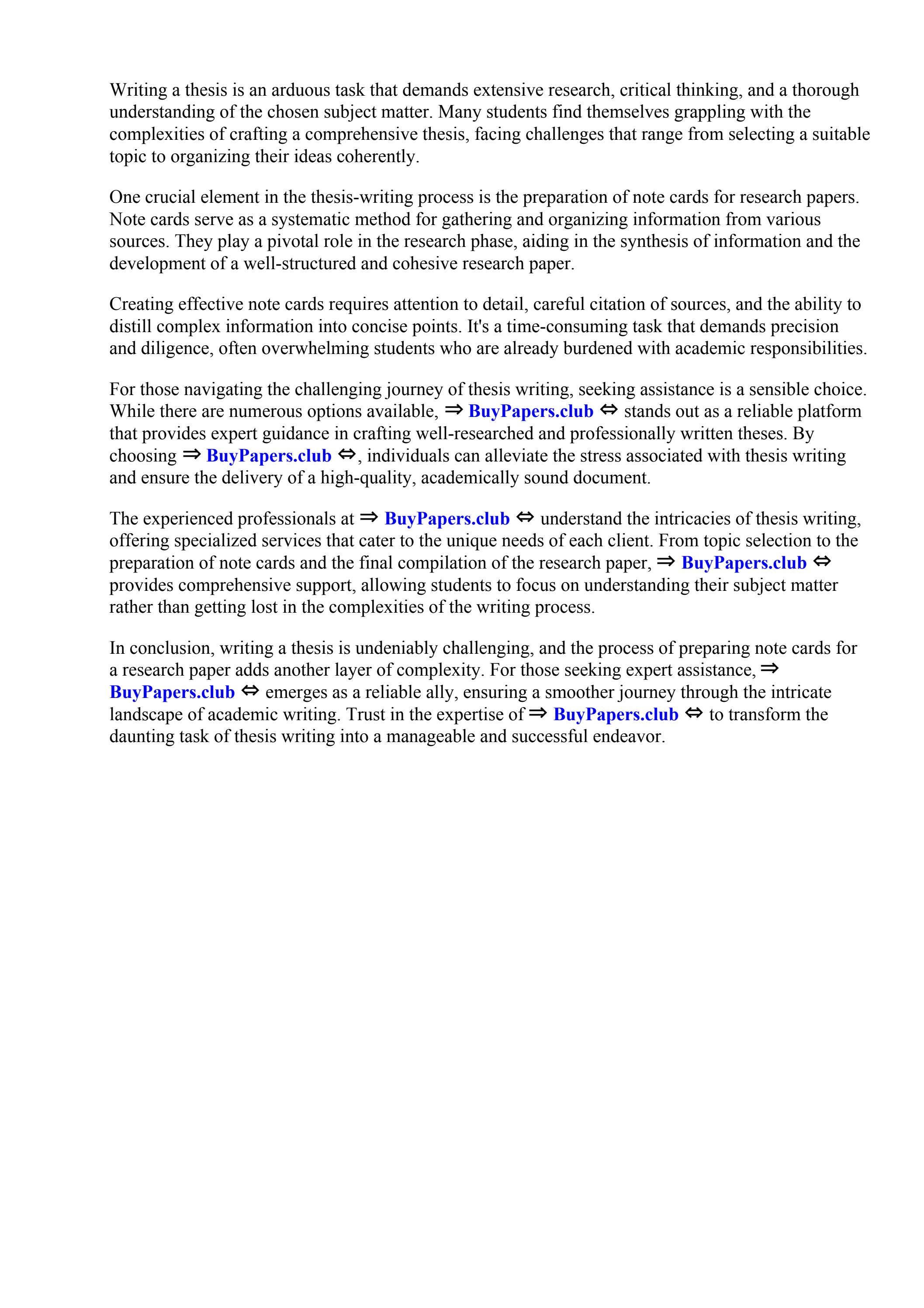 Note Card Example For Research Paper by Albright College - Issuu