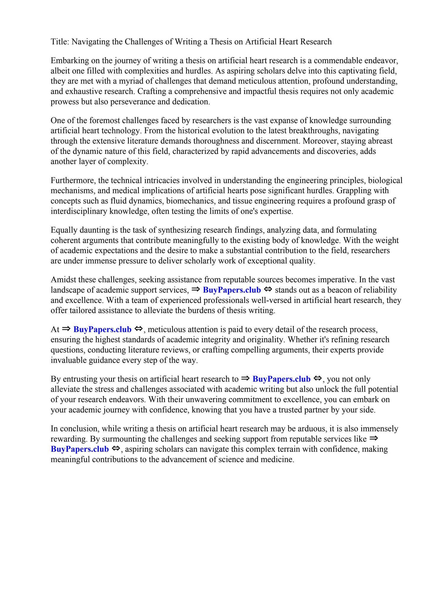 Artificial Heart Research Paper by Miami Dade College - Issuu