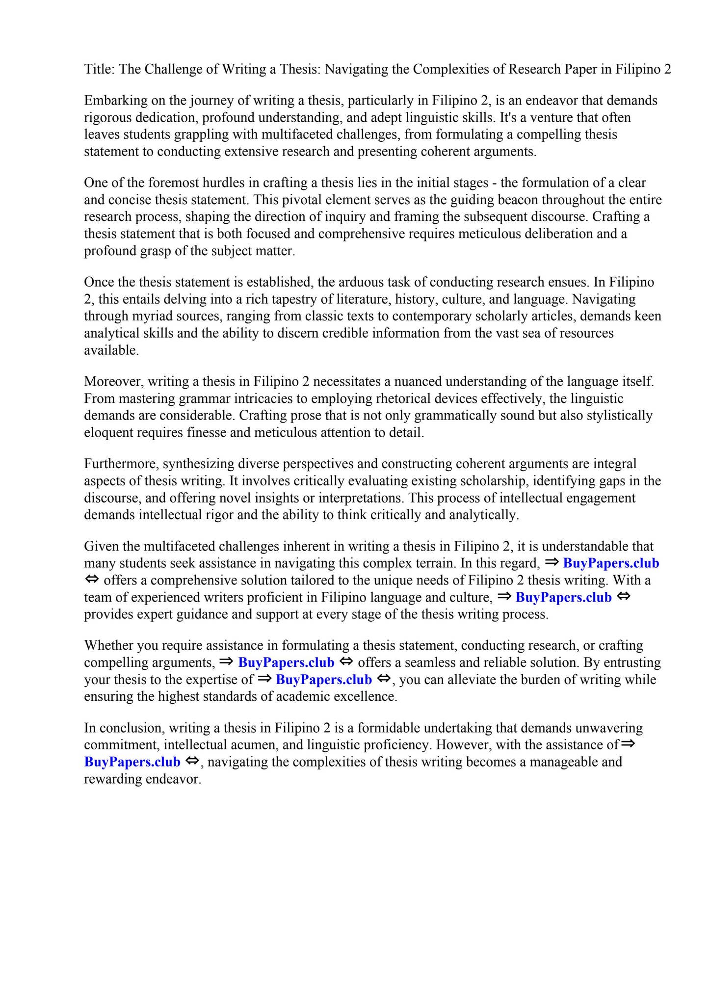 Title Ng Research Paper Sa Filipino 2 by University of Southern Indiana ...