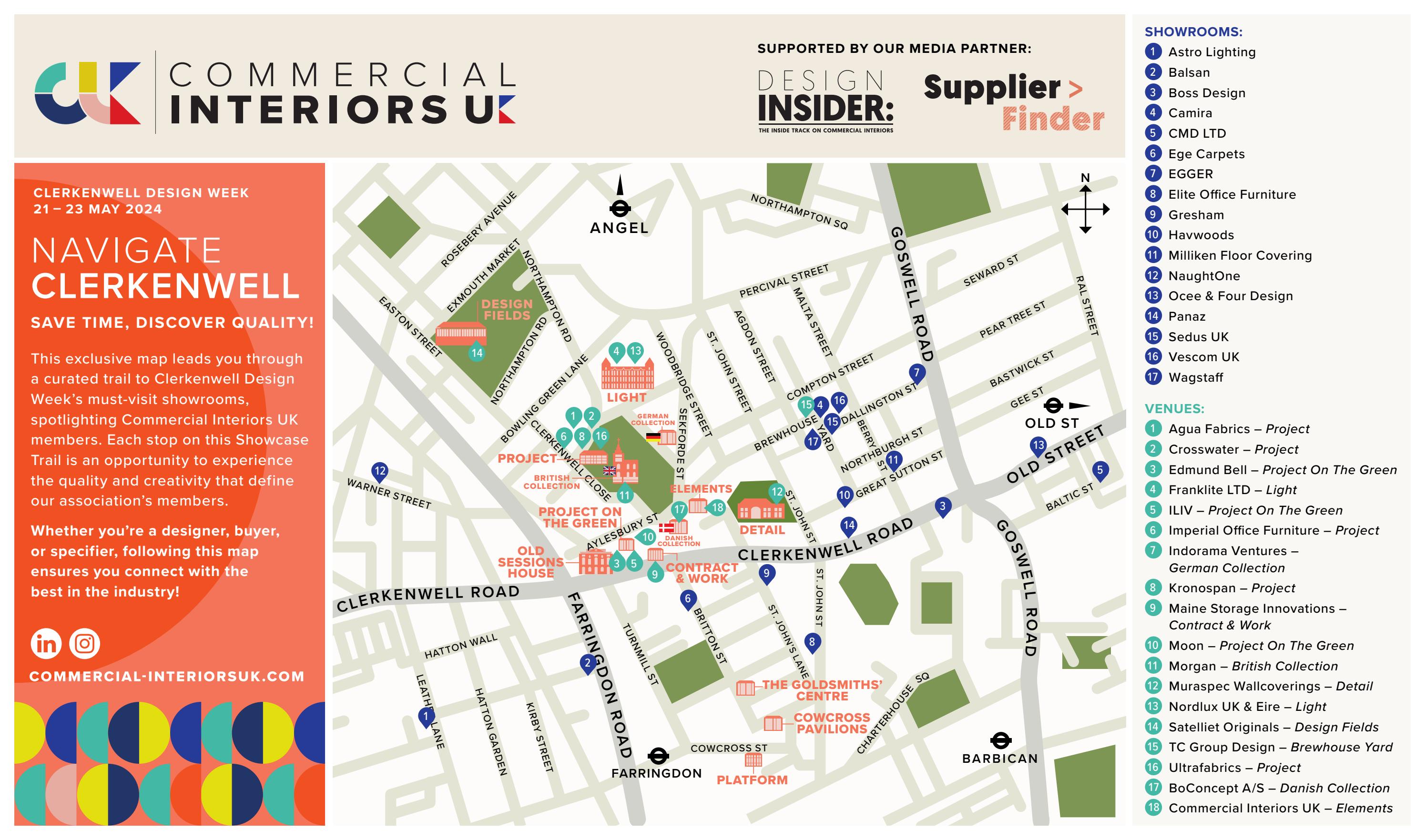 Clerkenwell Design Week CIUK Map 2024 by Commercial_Interiors_UK - Issuu