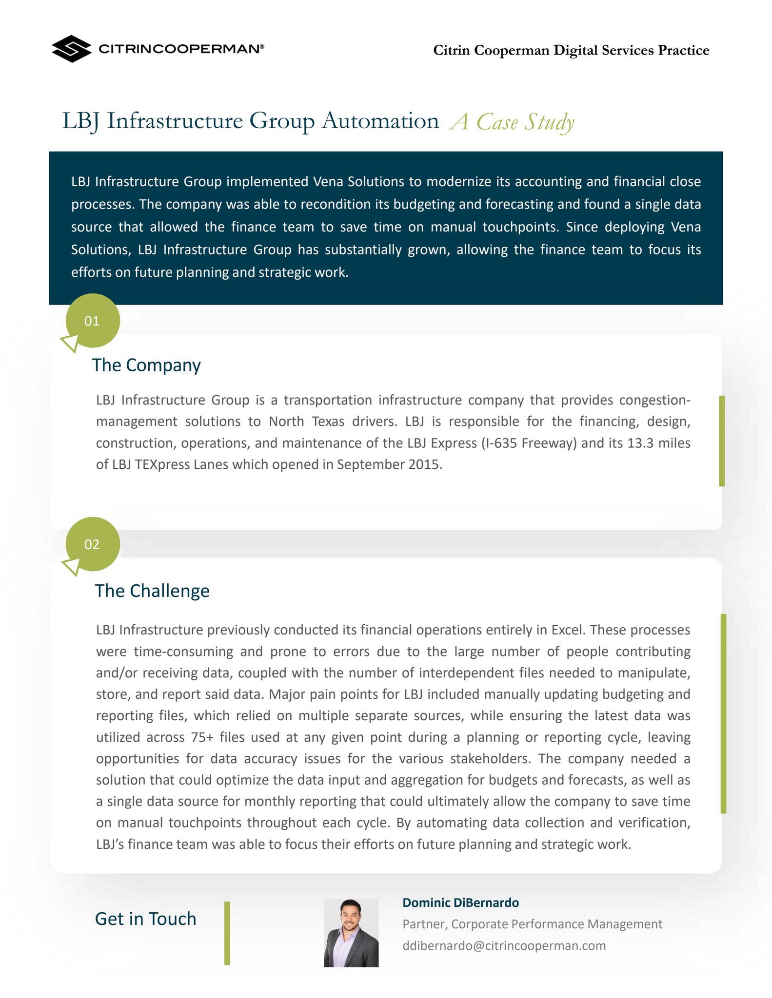 Case Study - LBJ Infrastructure Group by Citrin Cooperman - Issuu