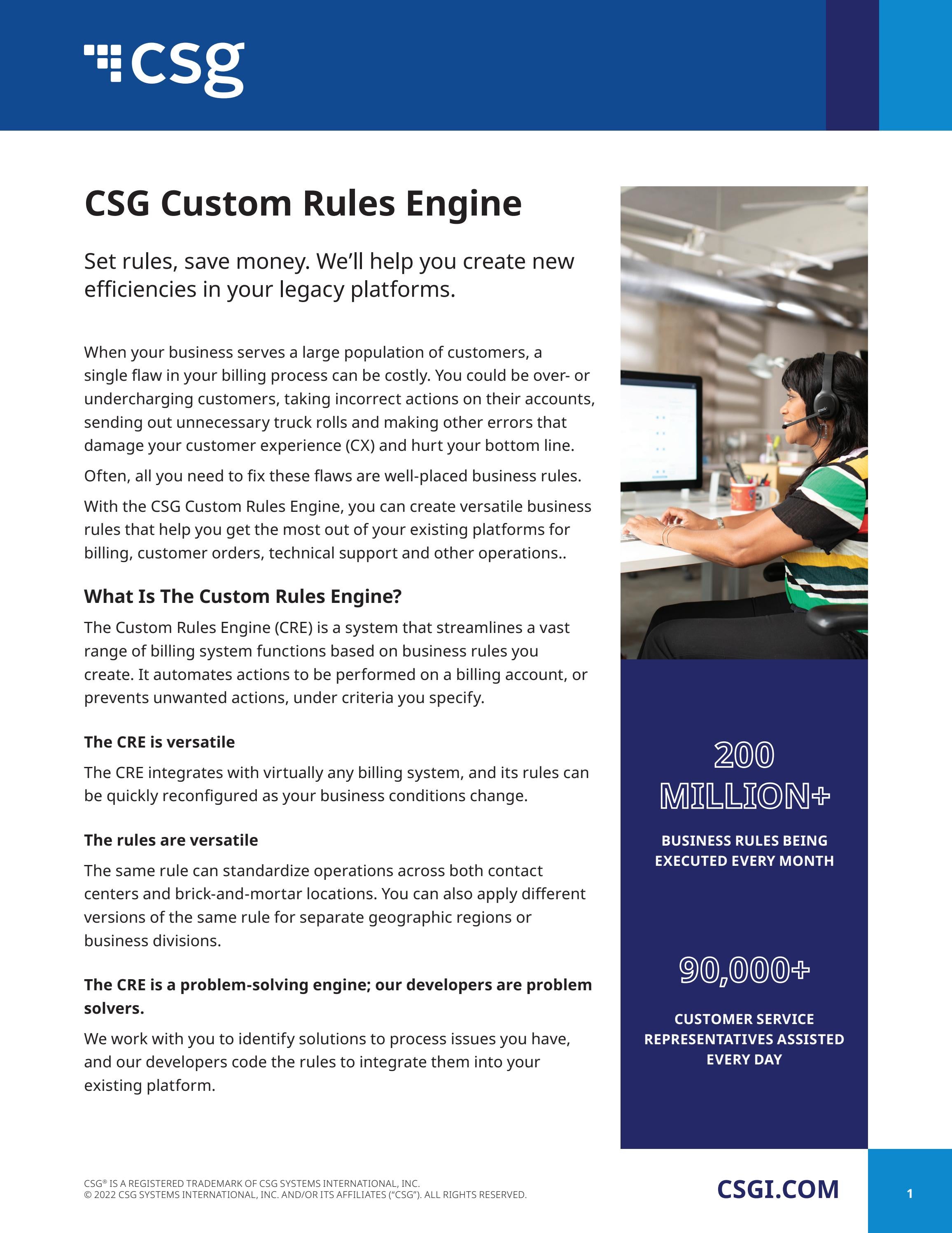 CSG Custom Rules Engine Datasheet by CSG Systems - Issuu