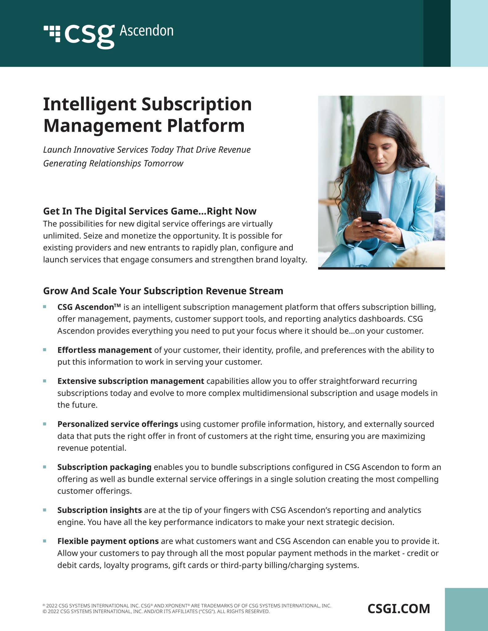 Intelligent Subscription Management Platform Datasheet by CSG Systems - Issuu