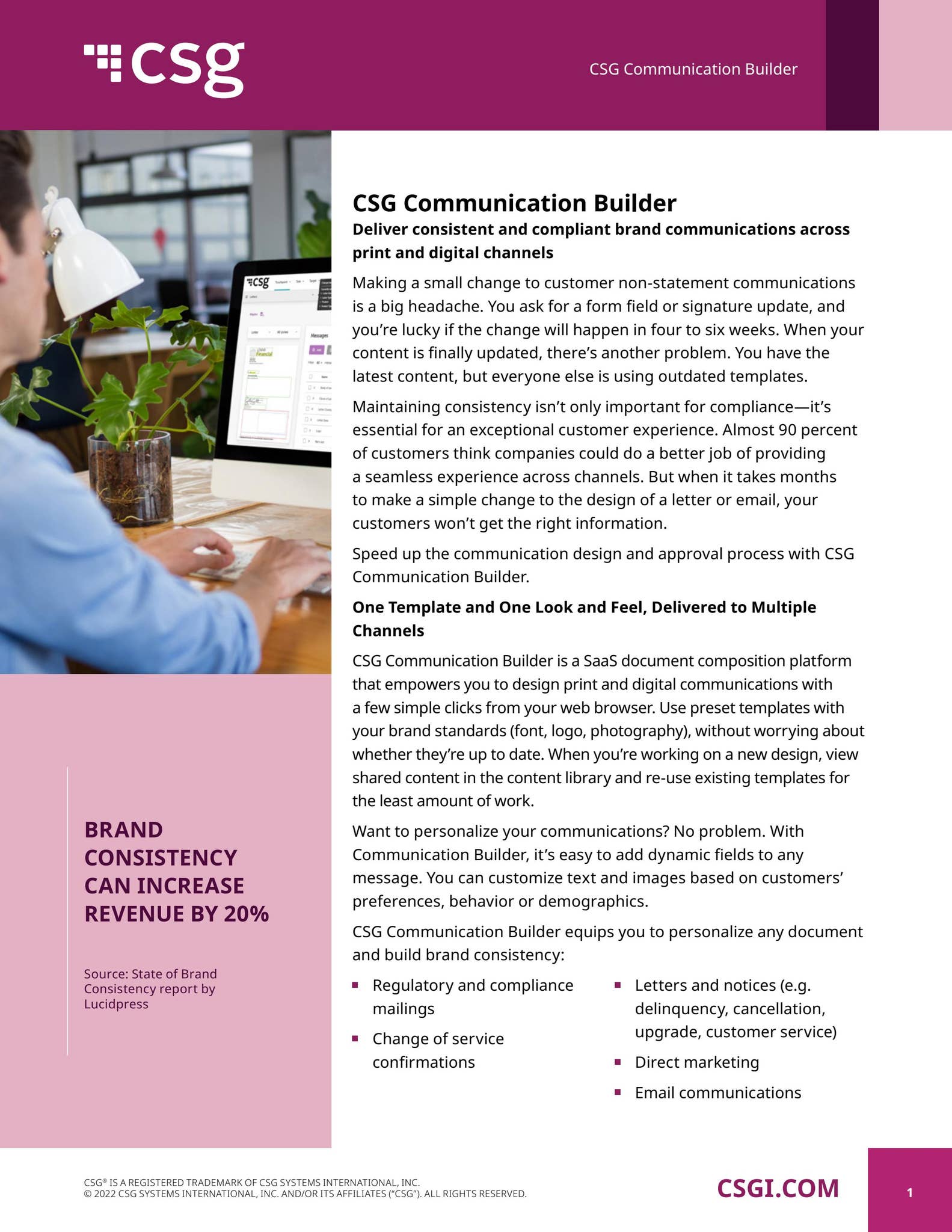 CSG Communication Builder Datasheet by CSG Systems - Issuu