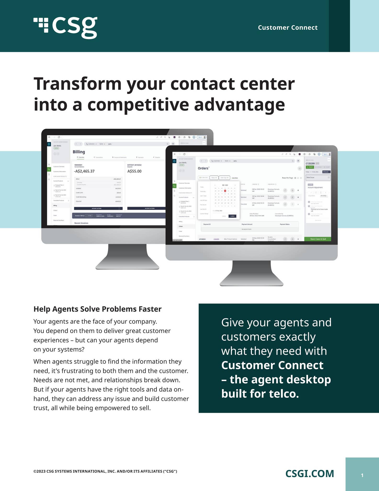 Customer Connect Datasheet by CSG Systems - Issuu