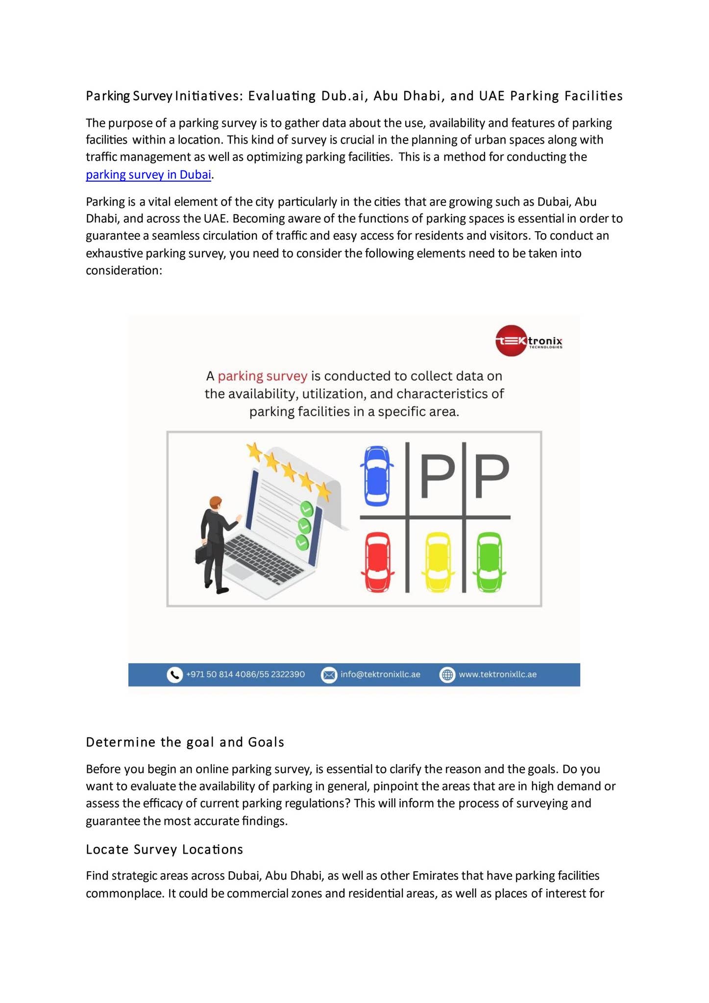 Parking Survey Initiatives: Evaluating Dubai, Abu Dhabi, and UAE ...
