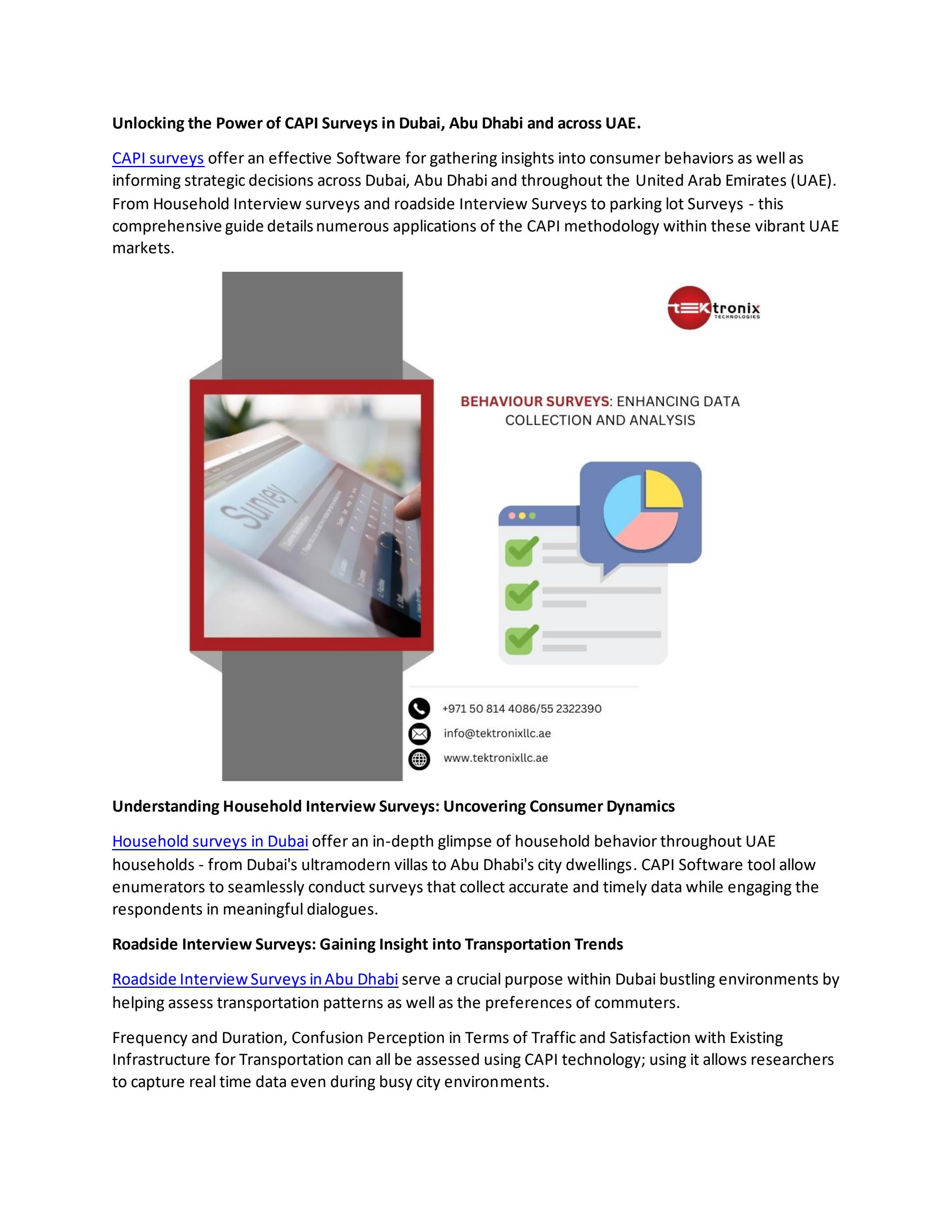 Unlocking the Power of CAPI Surveys in Dubai, Abu Dhabi and across UAE ...