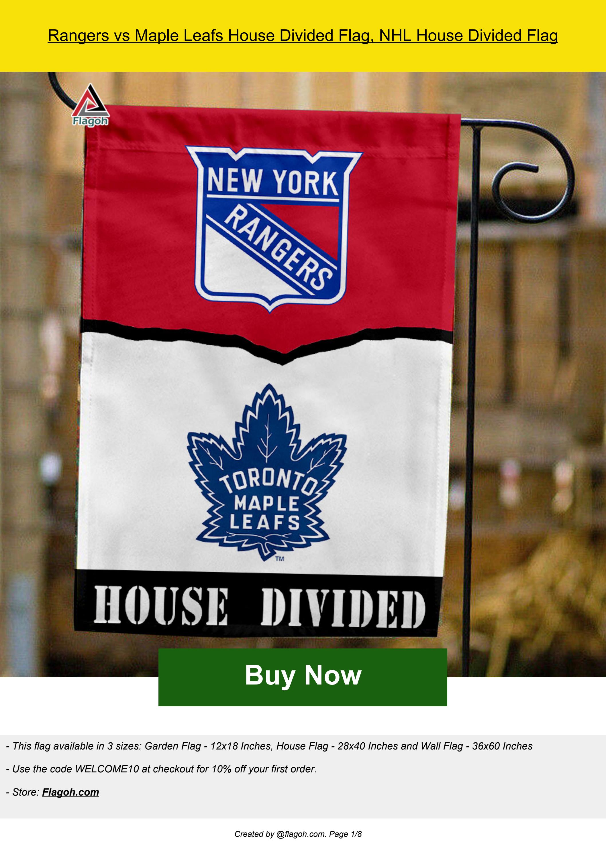 Rangers vs Maple Leafs House Divided Flag, NHL House Divided Flag by ...