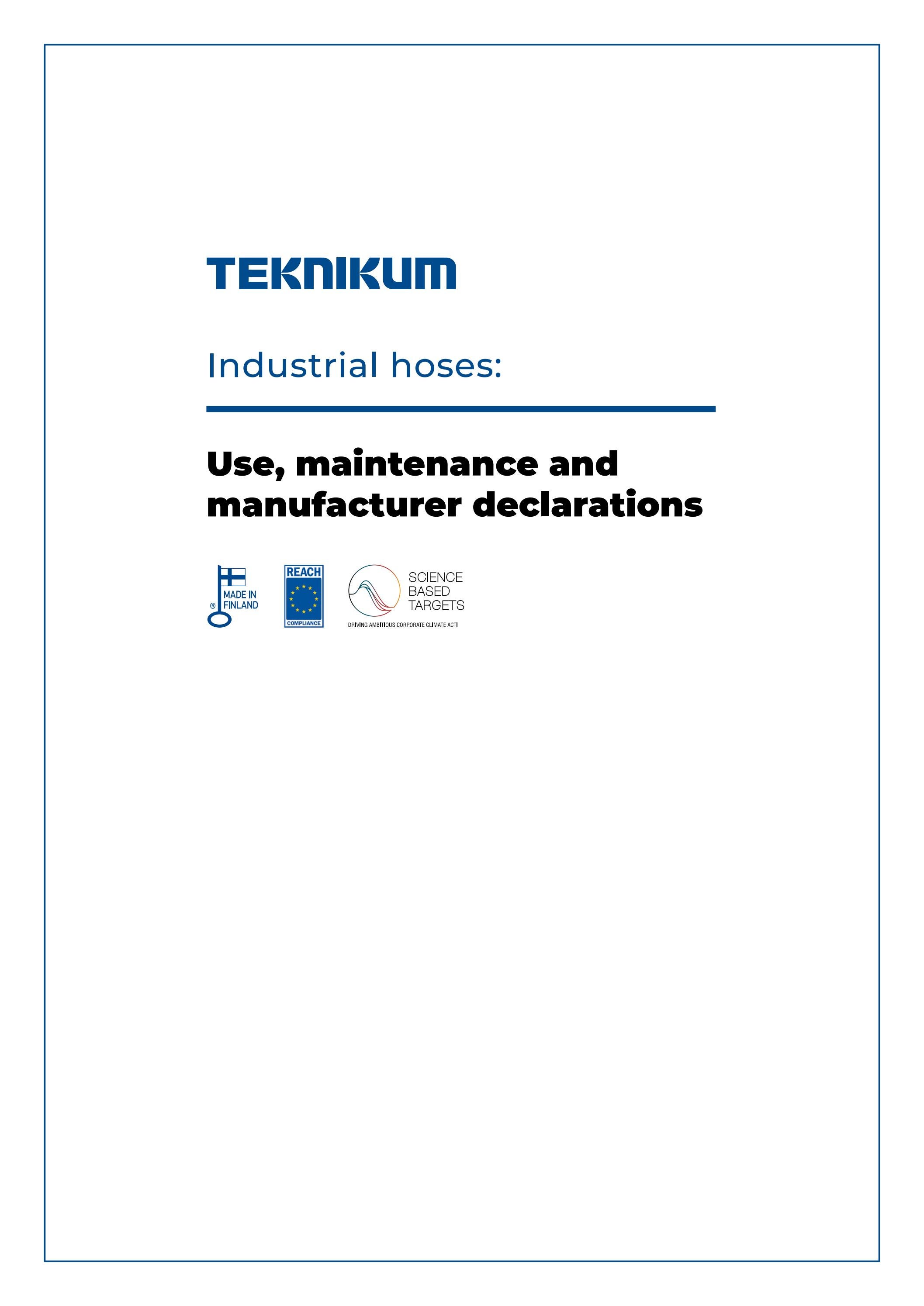 Teknikum® Industrial hoses - Use, maintenance and manufacturer ...