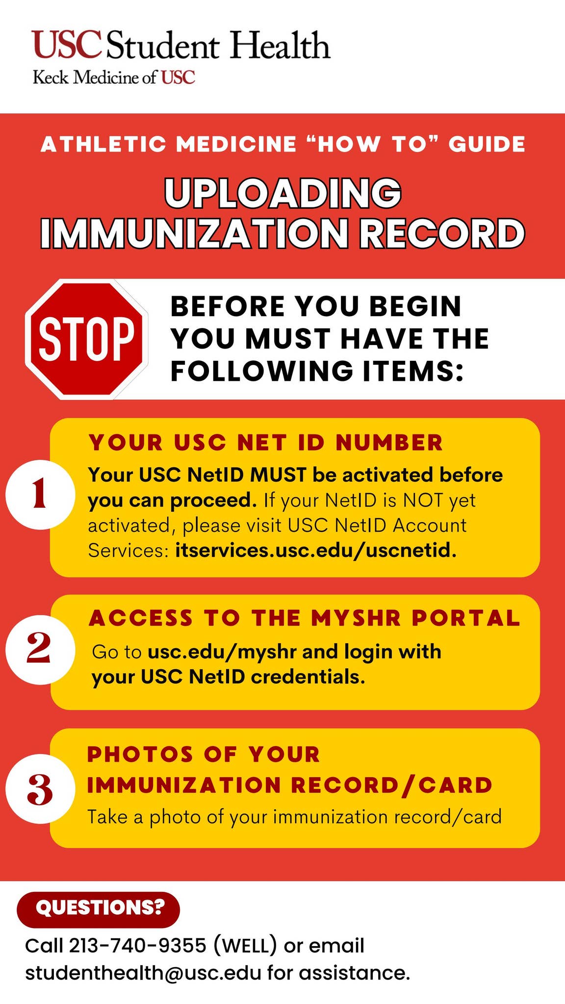 Guide on how to upload immunization record by USC Campus Health Info ...