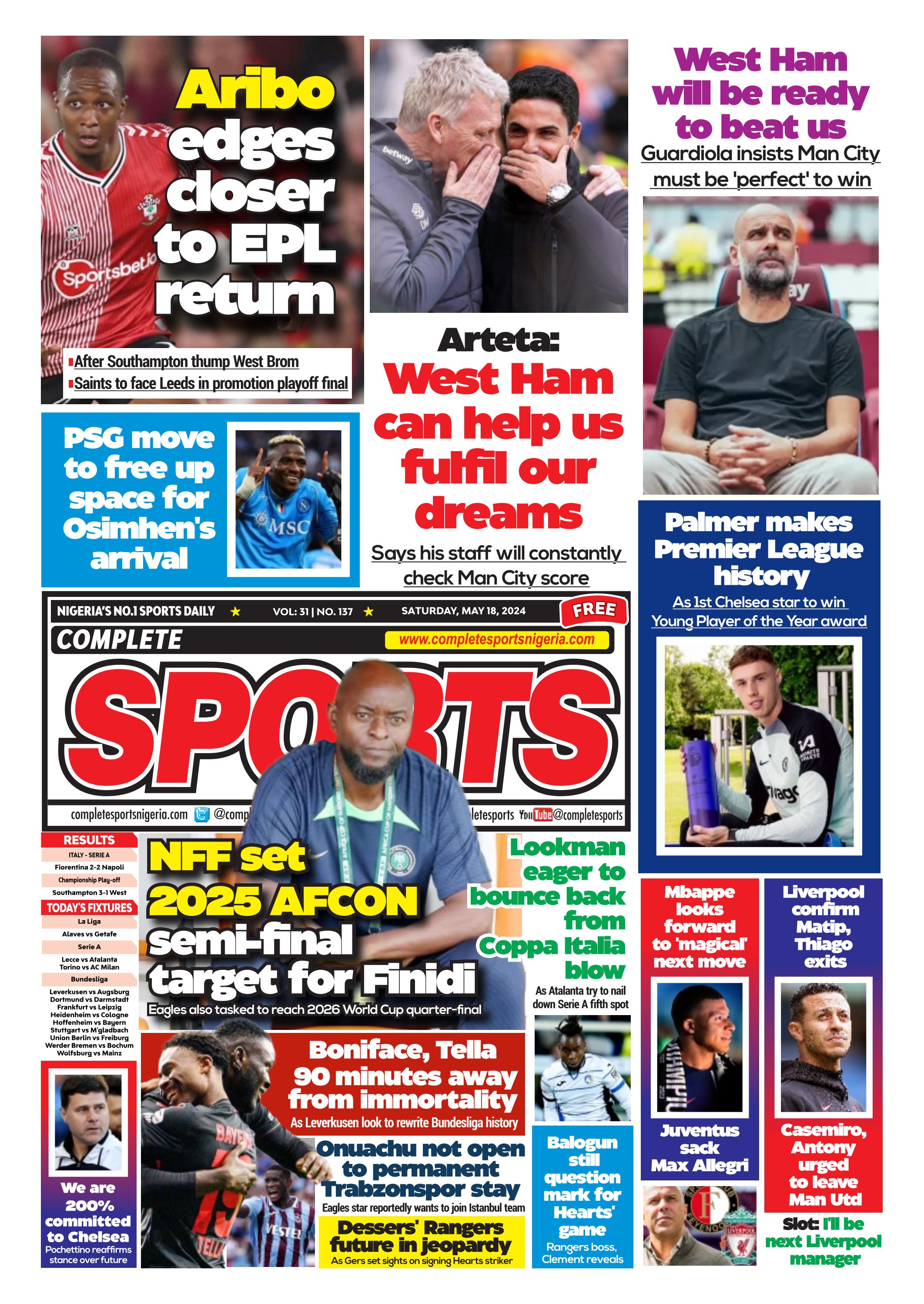 COMPLETE SPORTS - SATURDAY, MAY 18, 2024 by Complete Sports - Issuu