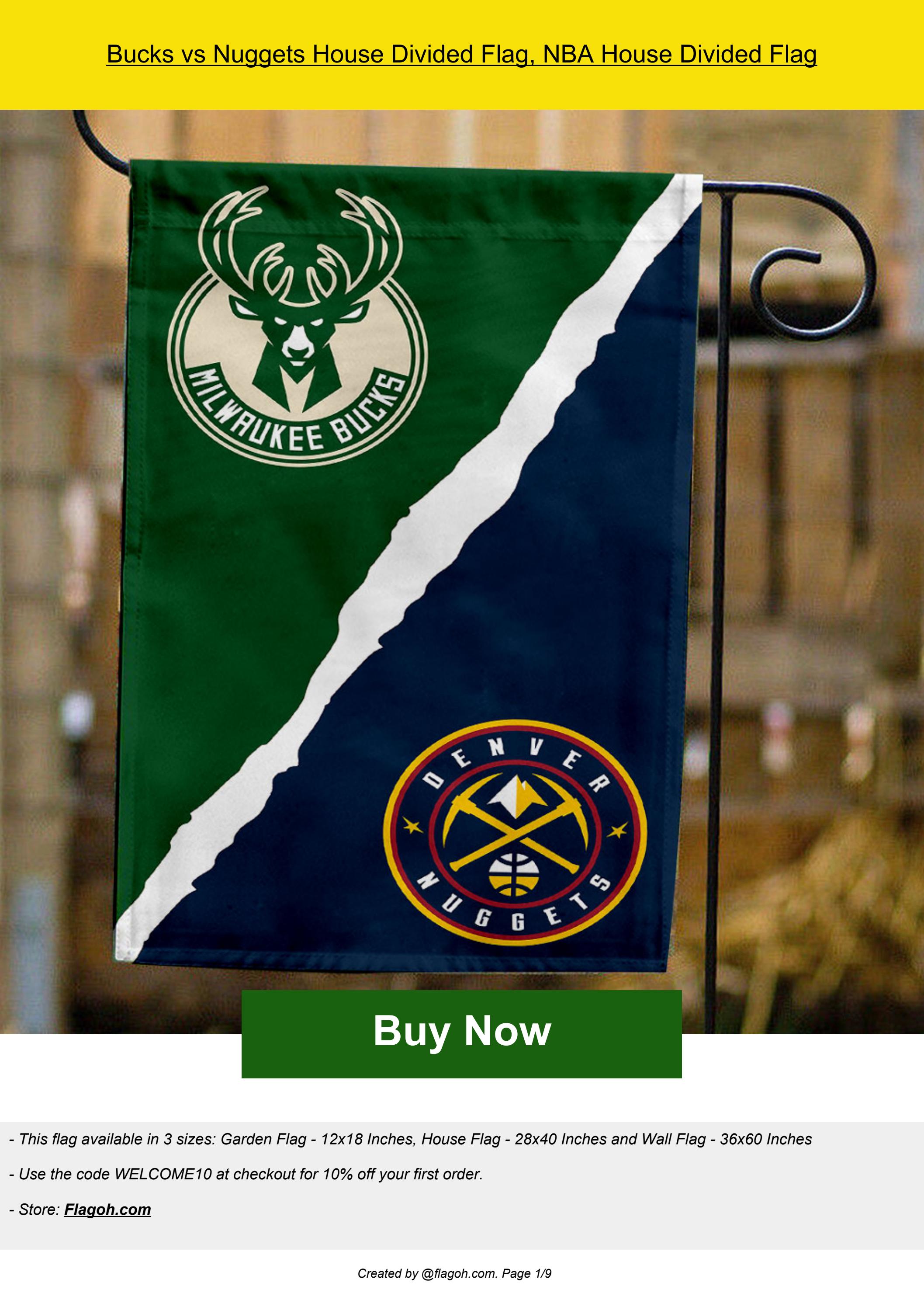 Bucks vs Nuggets House Divided Flag, NBA House Divided Flag by flagoh ...