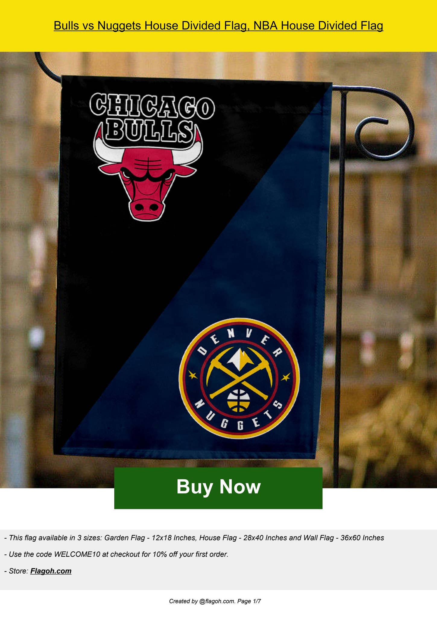 Bulls vs Nuggets House Divided Flag, NBA House Divided Flag by flagoh ...