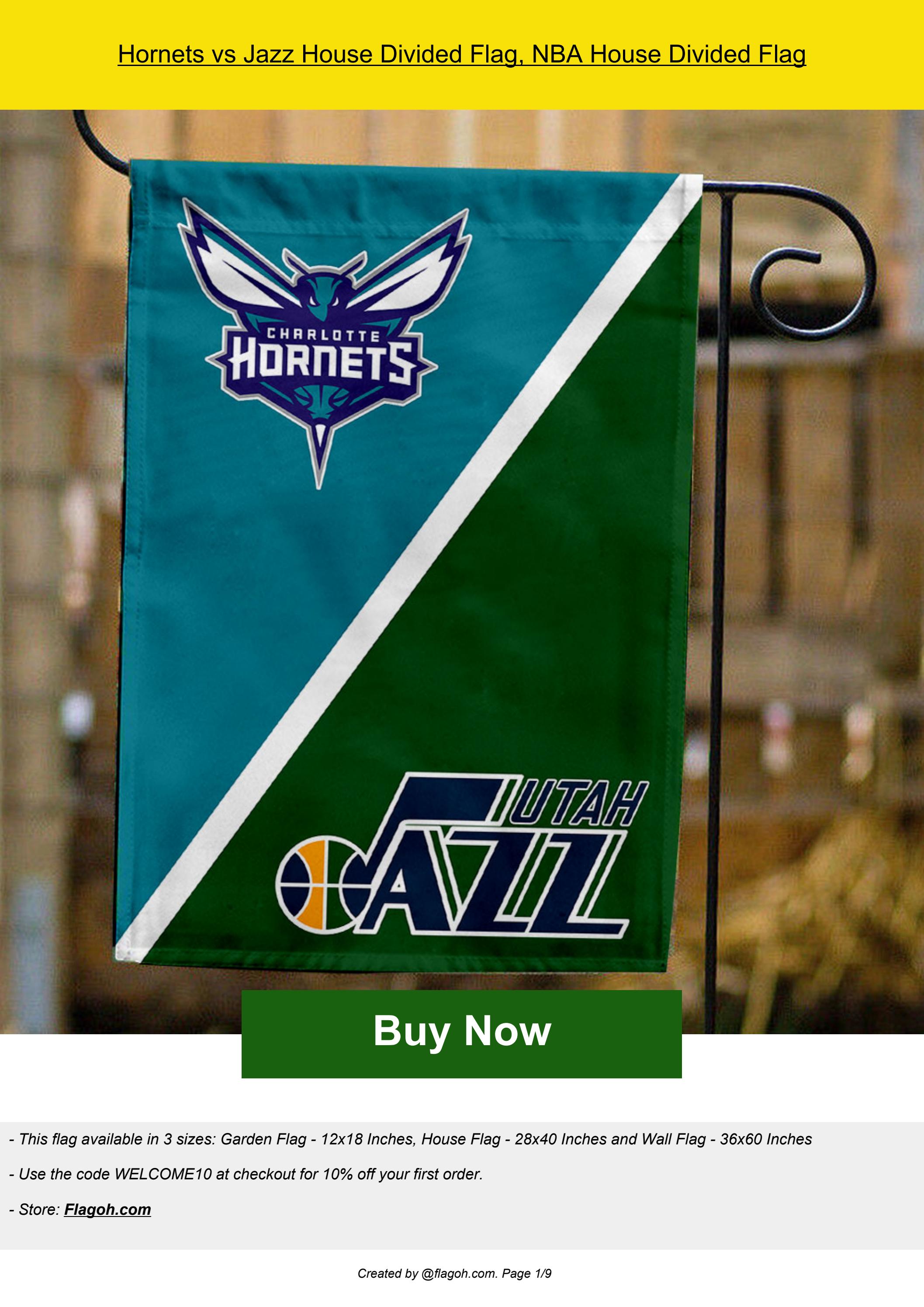 Hornets vs Jazz House Divided Flag, NBA House Divided Flag by flagoh ...