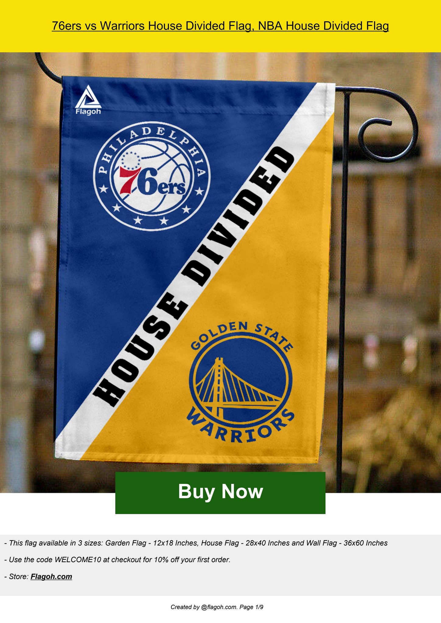 76ers vs Warriors House Divided Flag, NBA House Divided Flag by flagoh ...