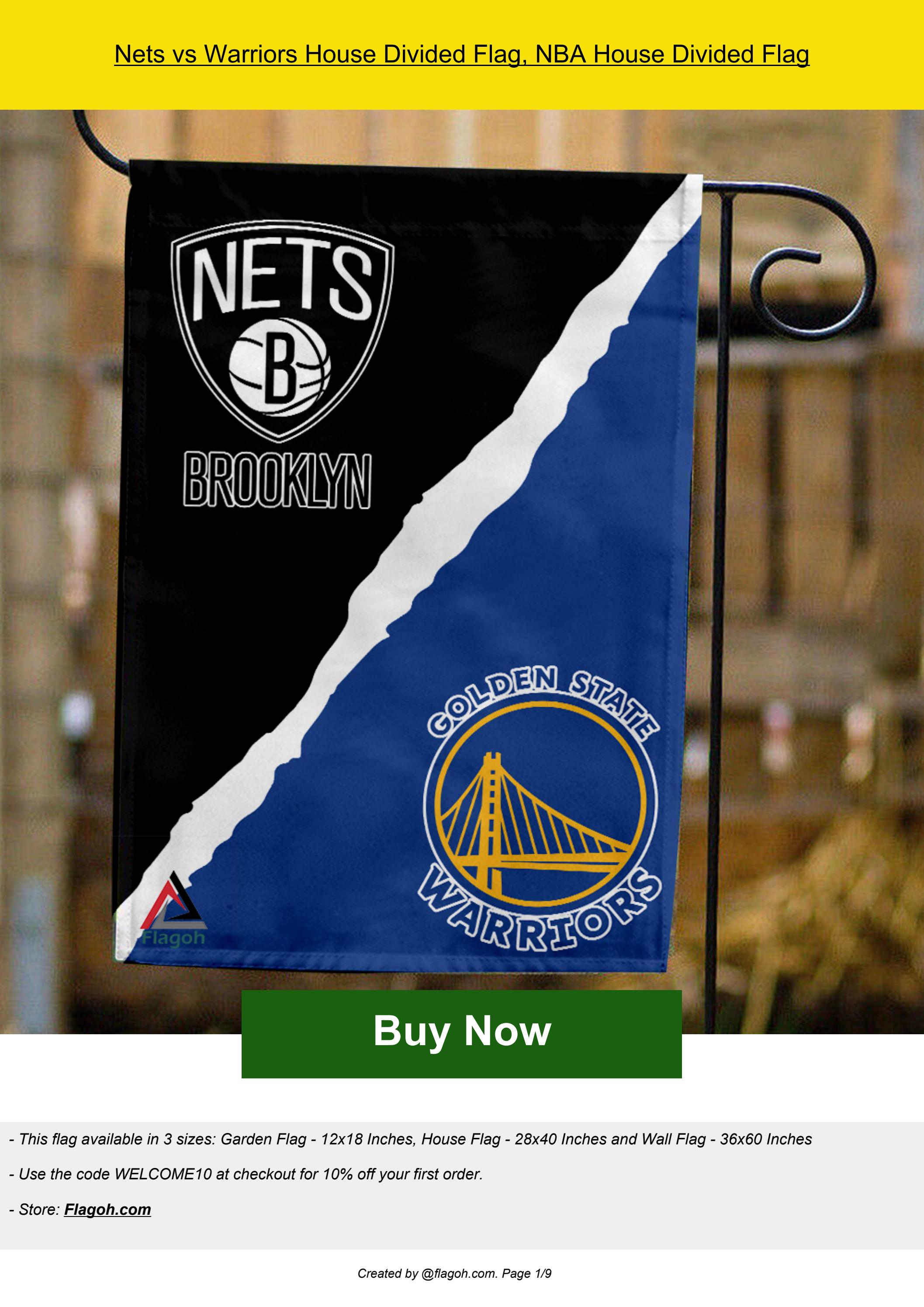 Nets vs Warriors House Divided Flag, NBA House Divided Flag by flagoh ...