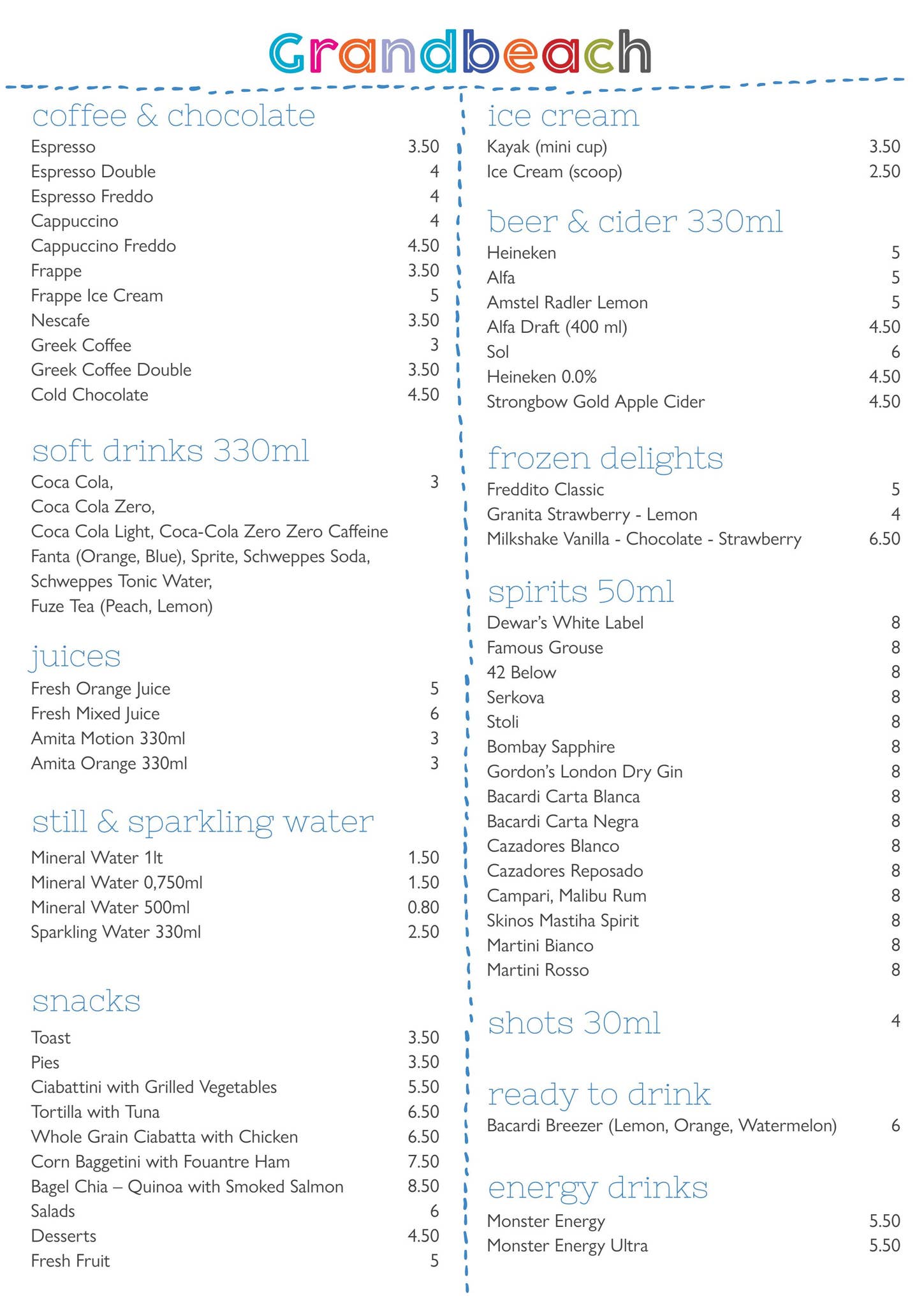 Grand Beach Umbrella Menu by Helios Hotels & Resorts - Issuu