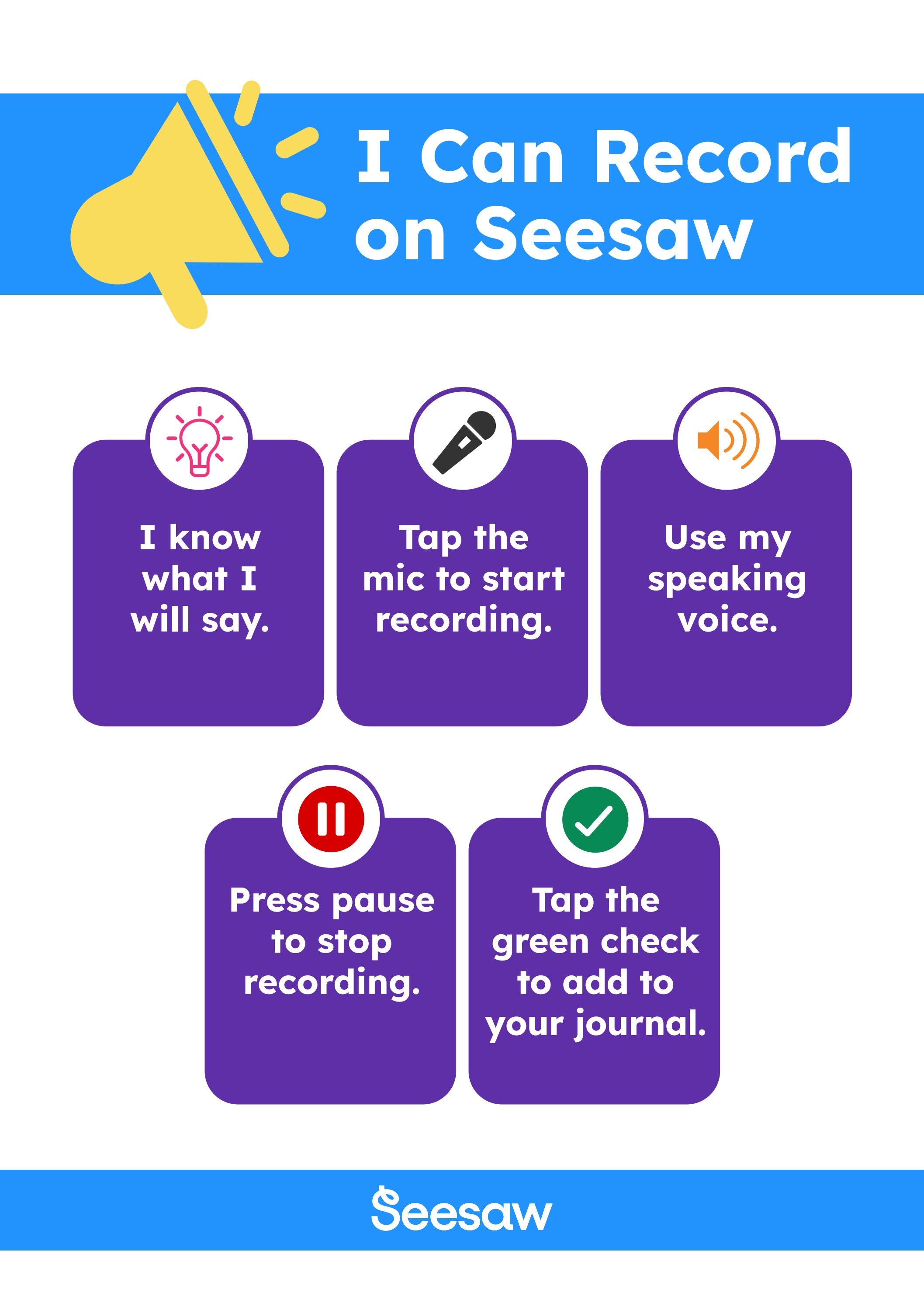 I Can Record on Seesaw (A4) by seesawlearning - Issuu