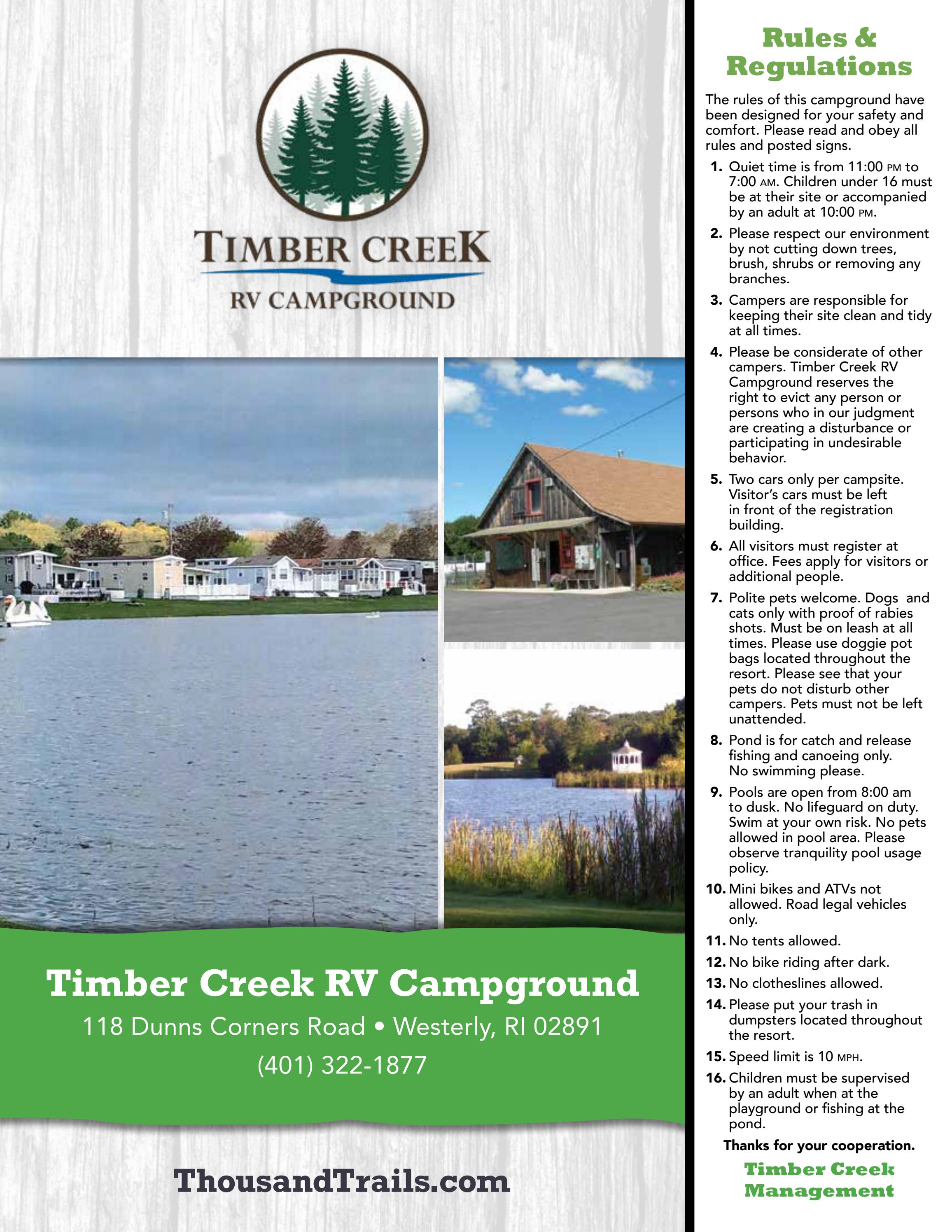 TT Timber Creek RV Campground by AGS/Texas Advertising - Issuu