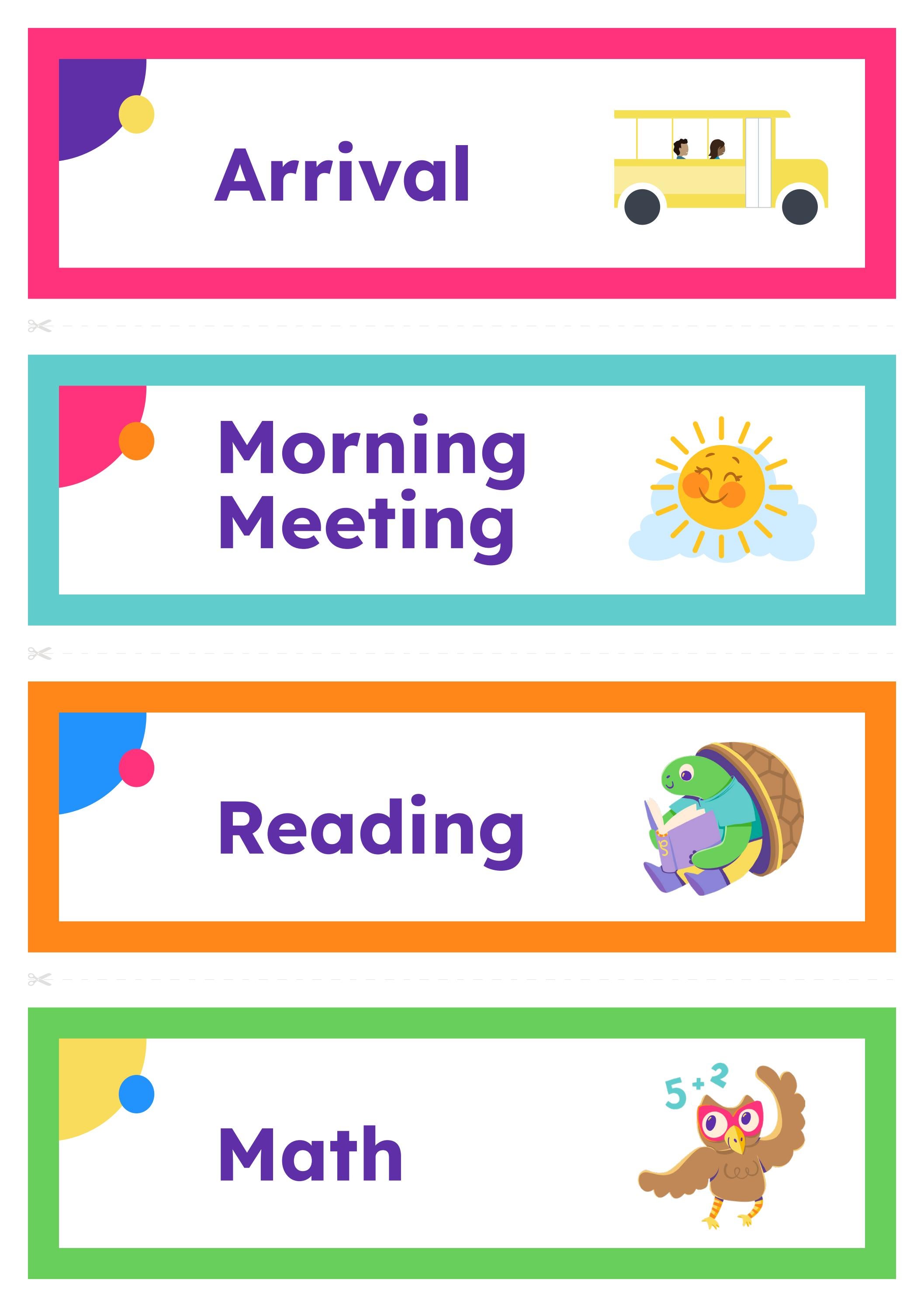 Schedule Cards (A4) by seesawlearning - Issuu