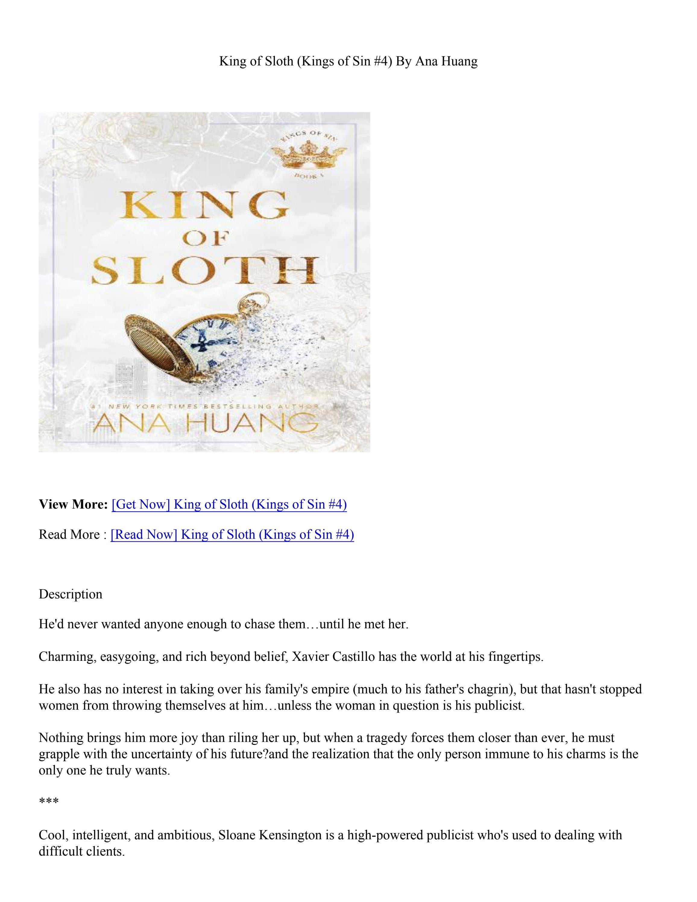 [PDF/ePub] King of Sloth (Kings of Sin, #4) By Ana Huang by ...