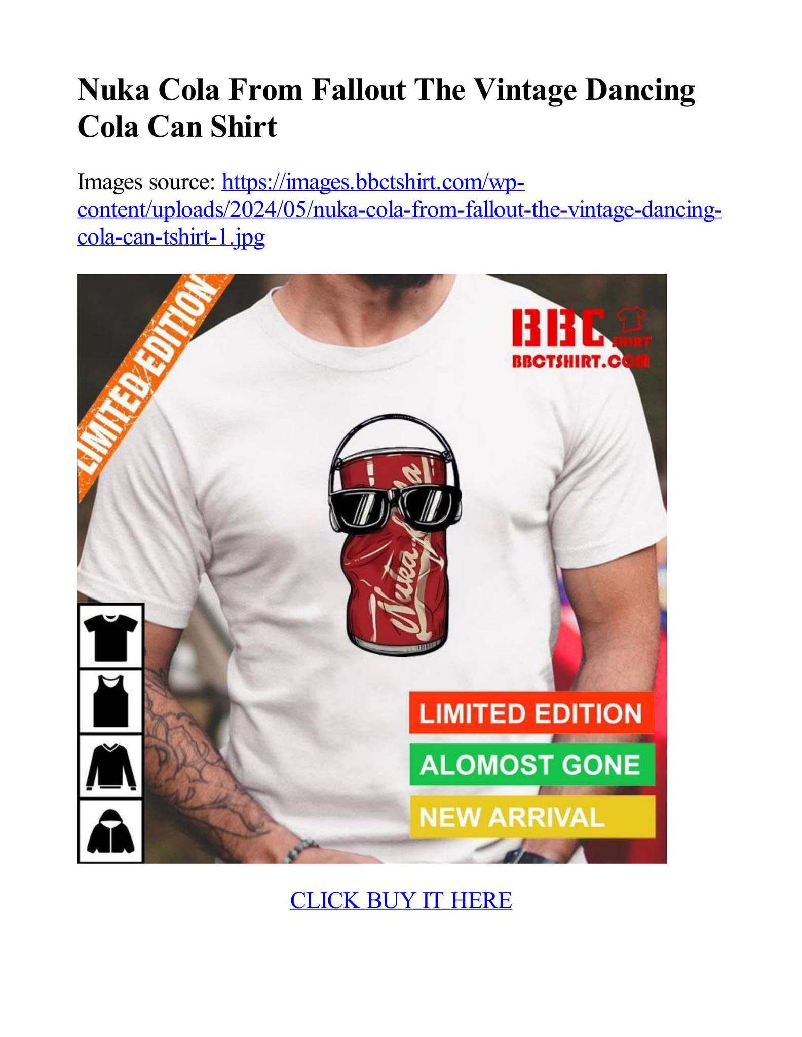 Nuka Cola From Fallout The Vintage Dancing Cola Can Shirt by bbctshirt ...