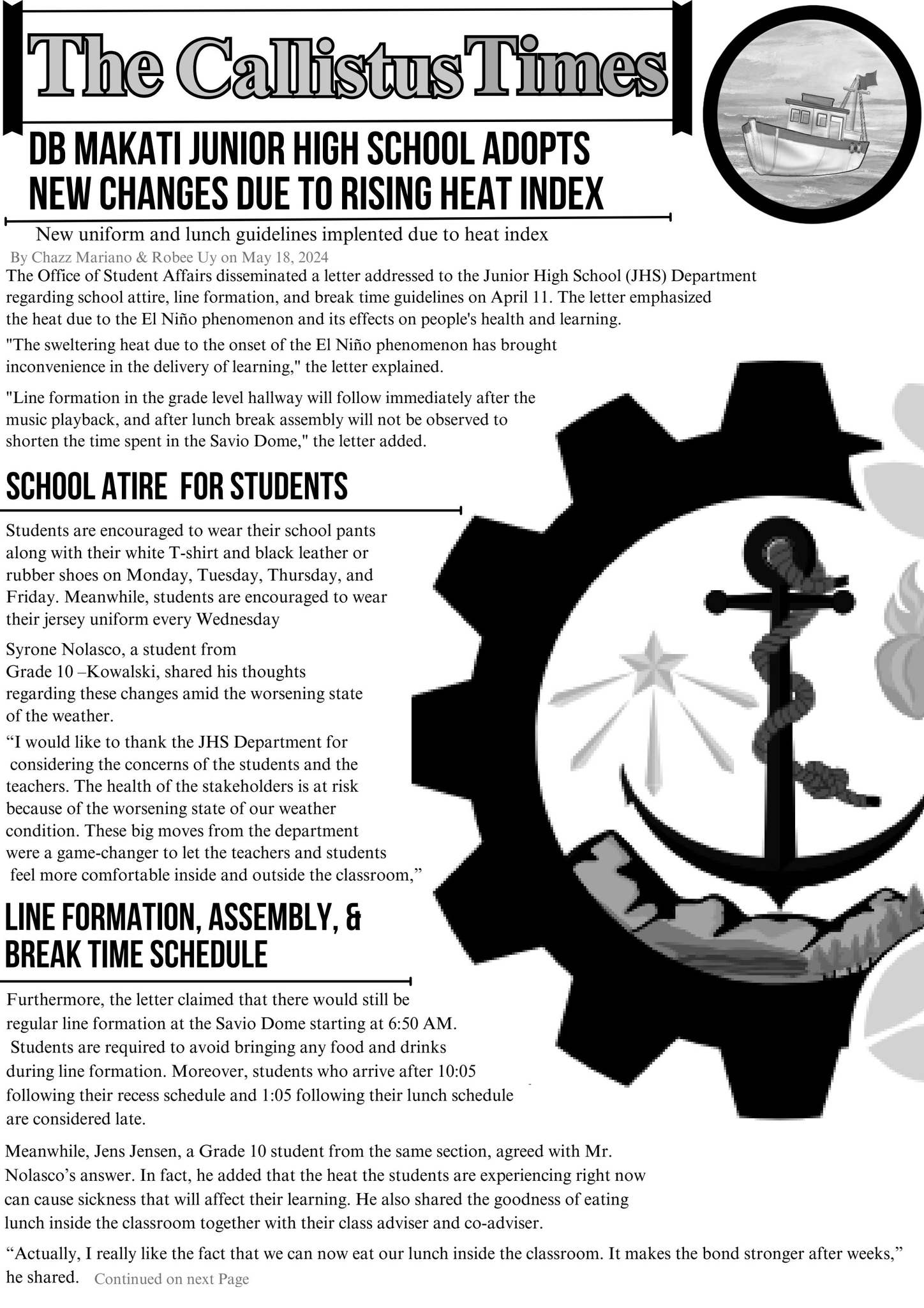 The Callistus Times by English PeTa Grade 8 SY 2023-2024 - Issuu