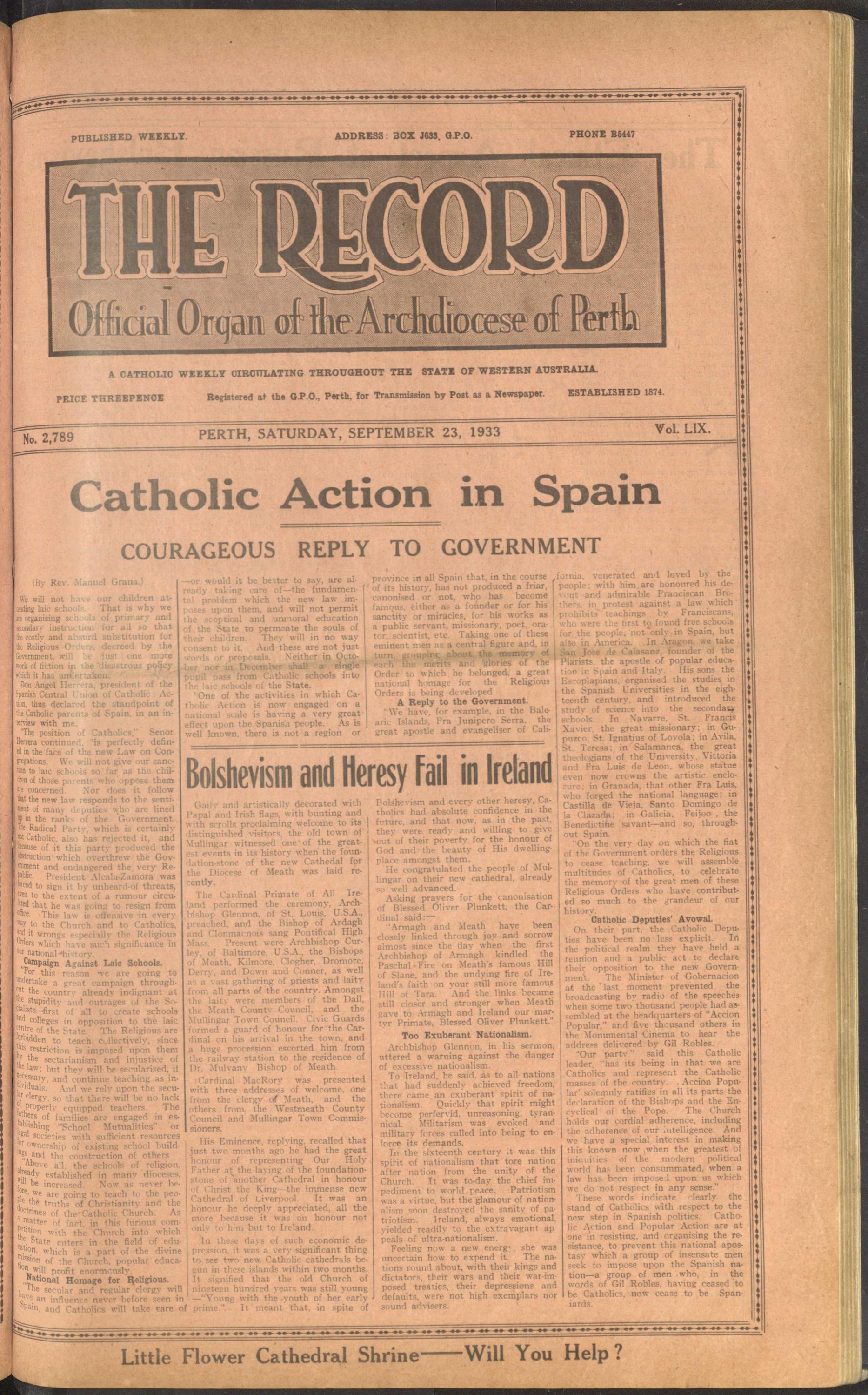 The Record Newspaper 23 September 1933 by The Record - Issuu
