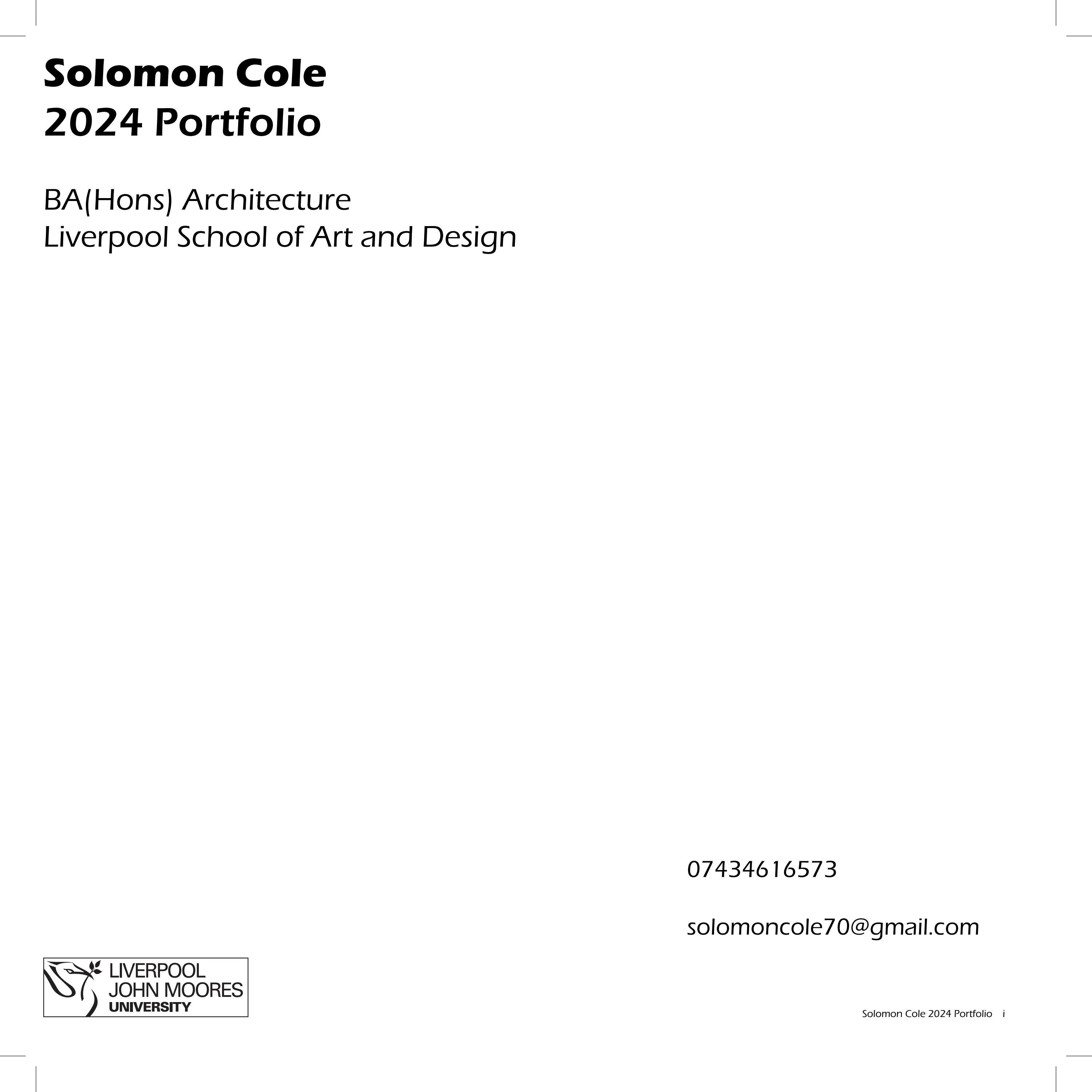 Cole, Solomon by Architecture@LJMU - Issuu