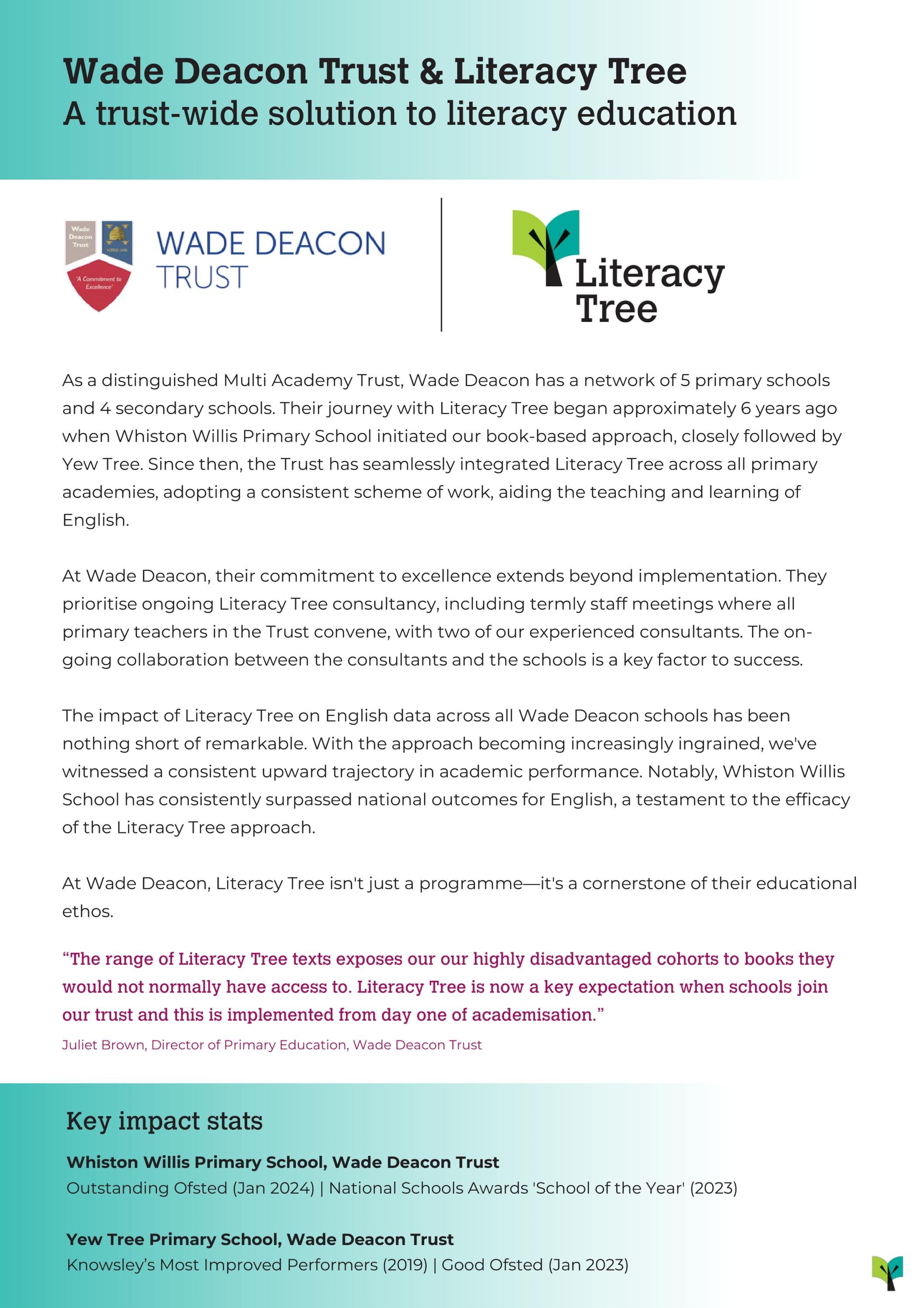 Wade Deacon Trust Case Study by Literacy Tree - Issuu