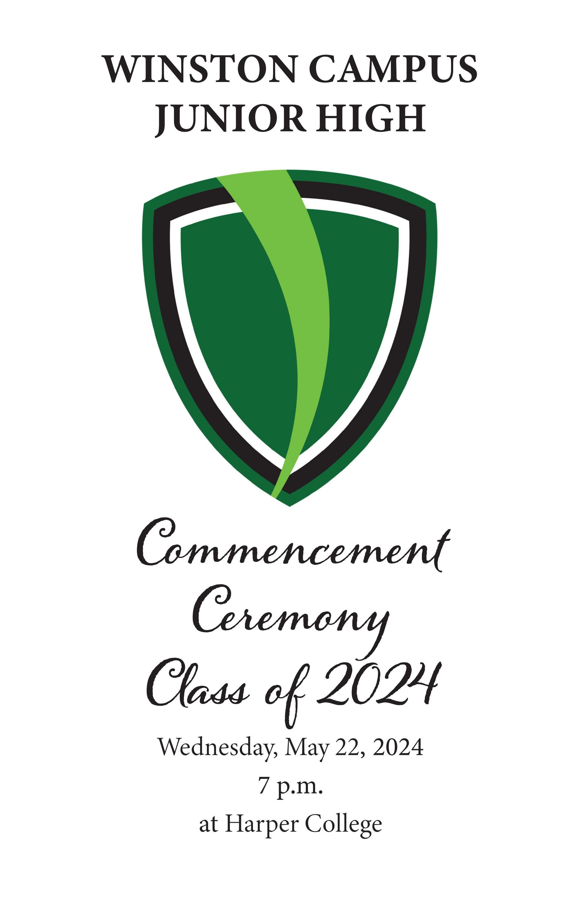 Winston Campus Junior High Graduation 2024 by Community Consolidated ...