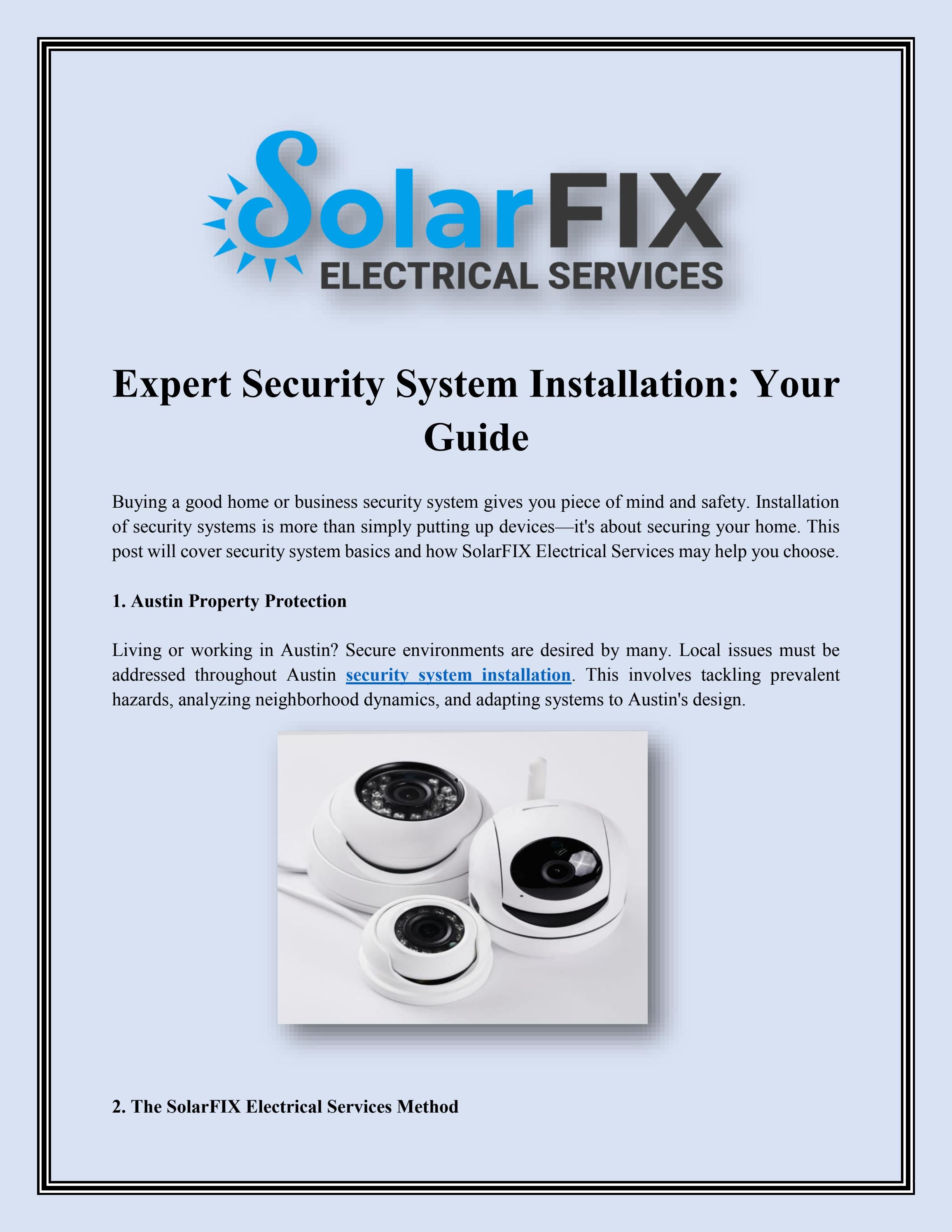 Expert Security System Installation: Your Guide by SolarFIX Electrical ...