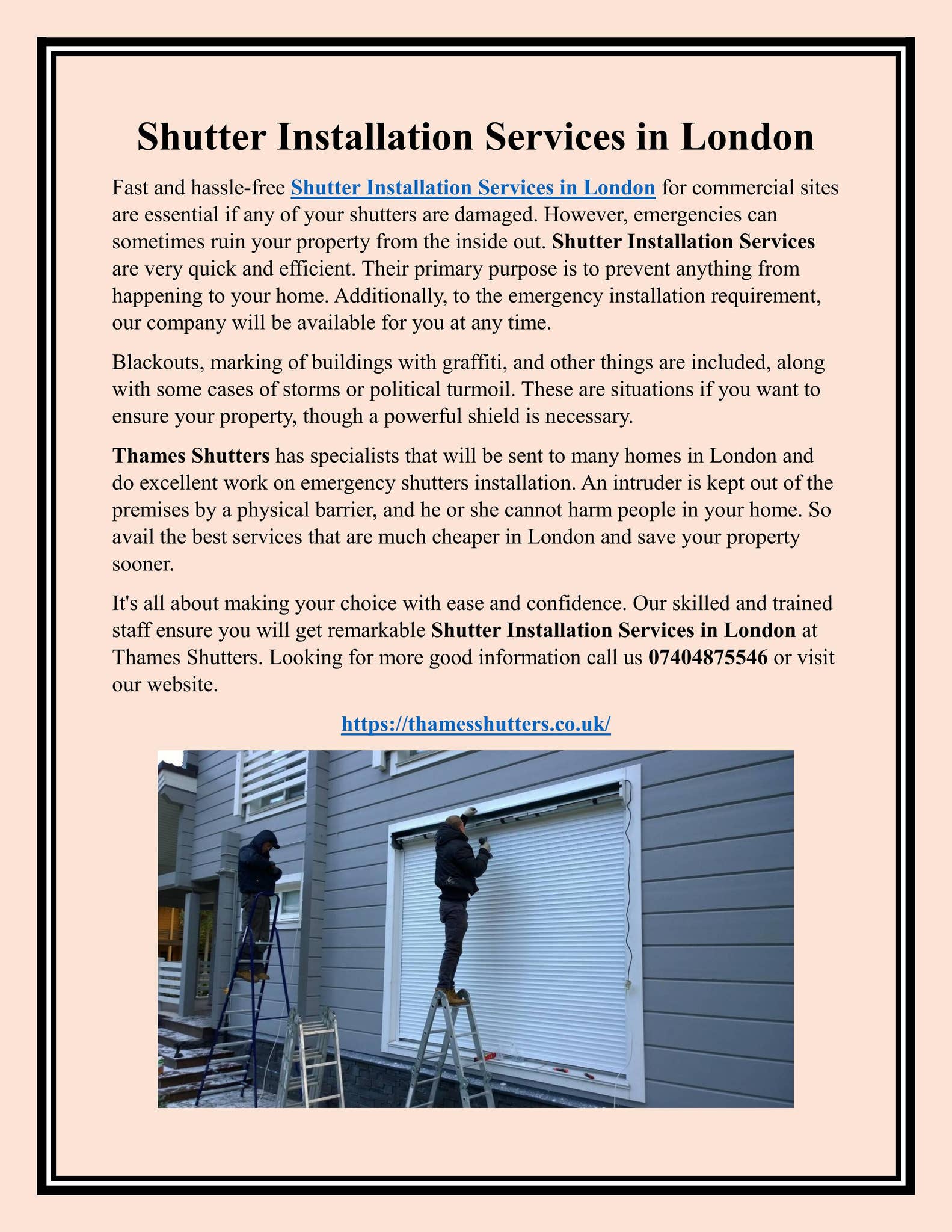 Shutter Installation Services in London by Themes Shutters - Issuu