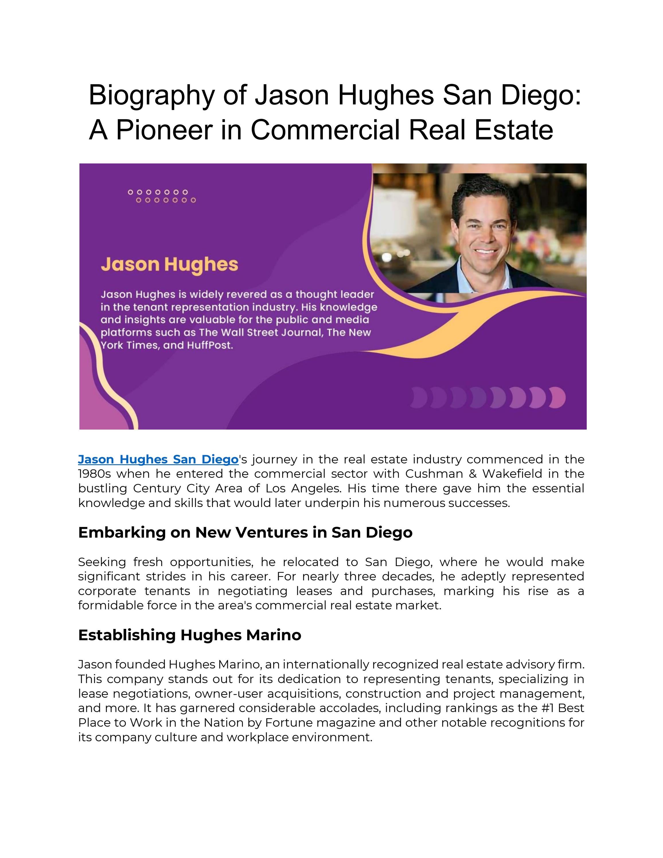 Biography Of Jason Hughes San Diego By Jason Hughes San Diego Issuu