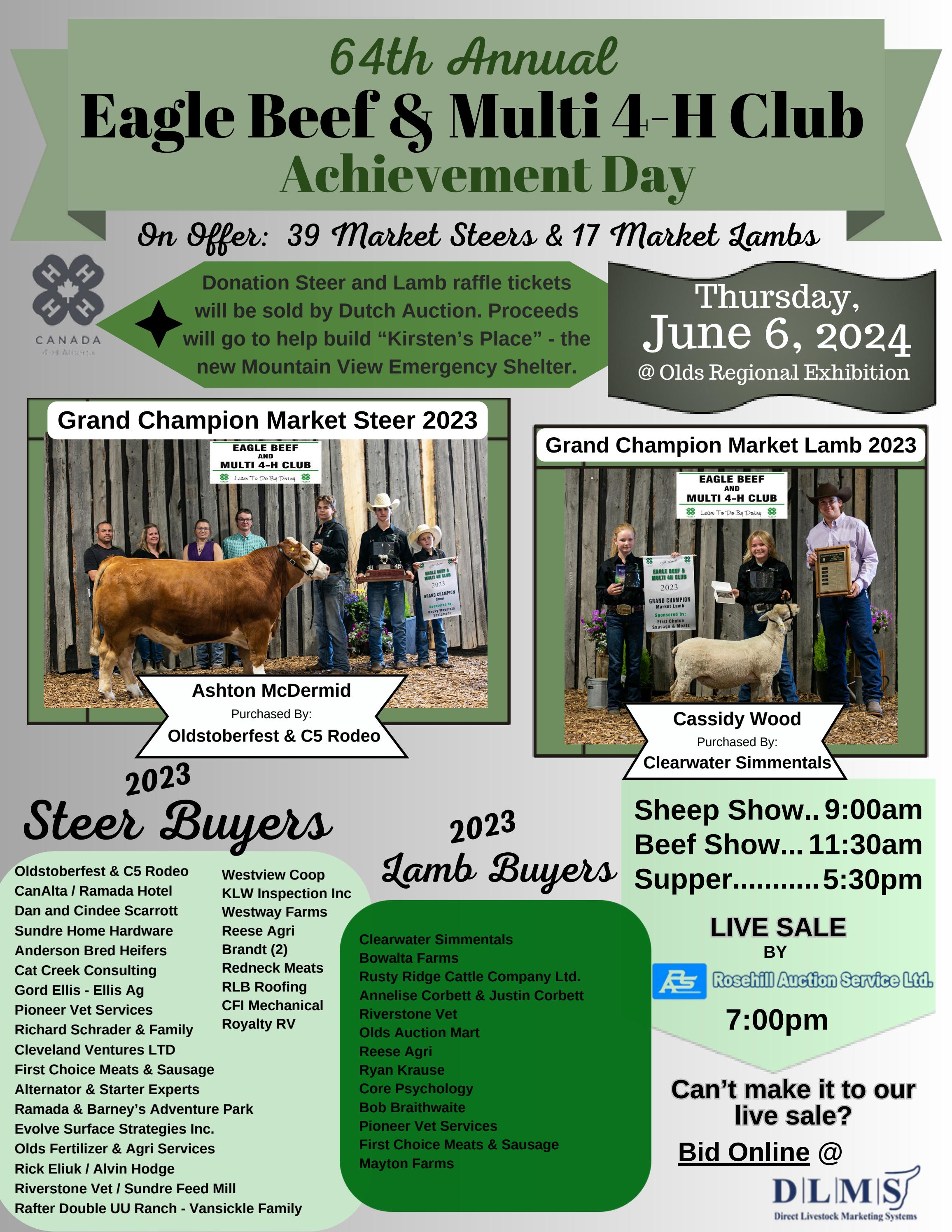 Eagle Beef & Multi 4-H Club Beef & Sheep Show & Sale - Olds, AB by DLMS ...