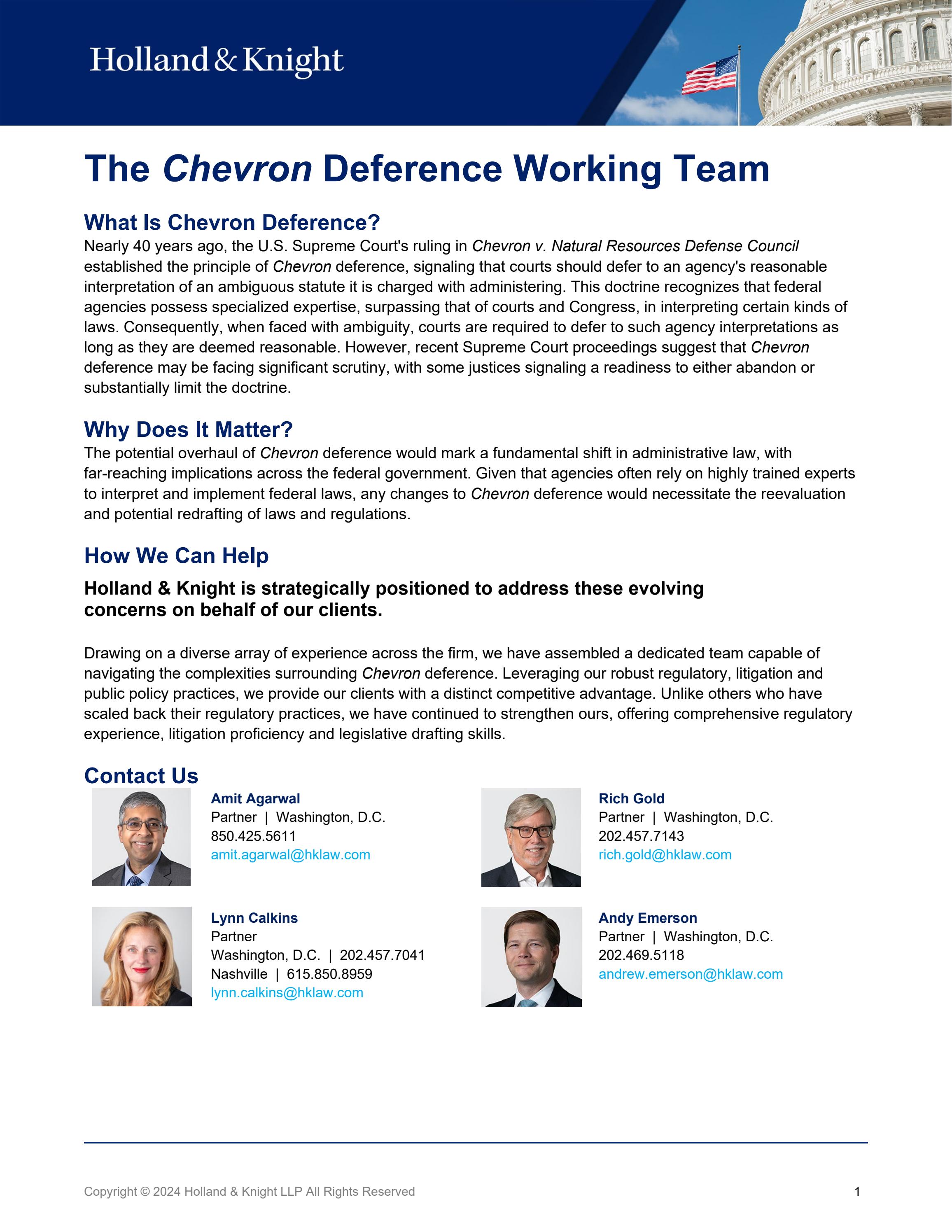 Chevron Deference Pre-decision by Holland & Knight - Issuu