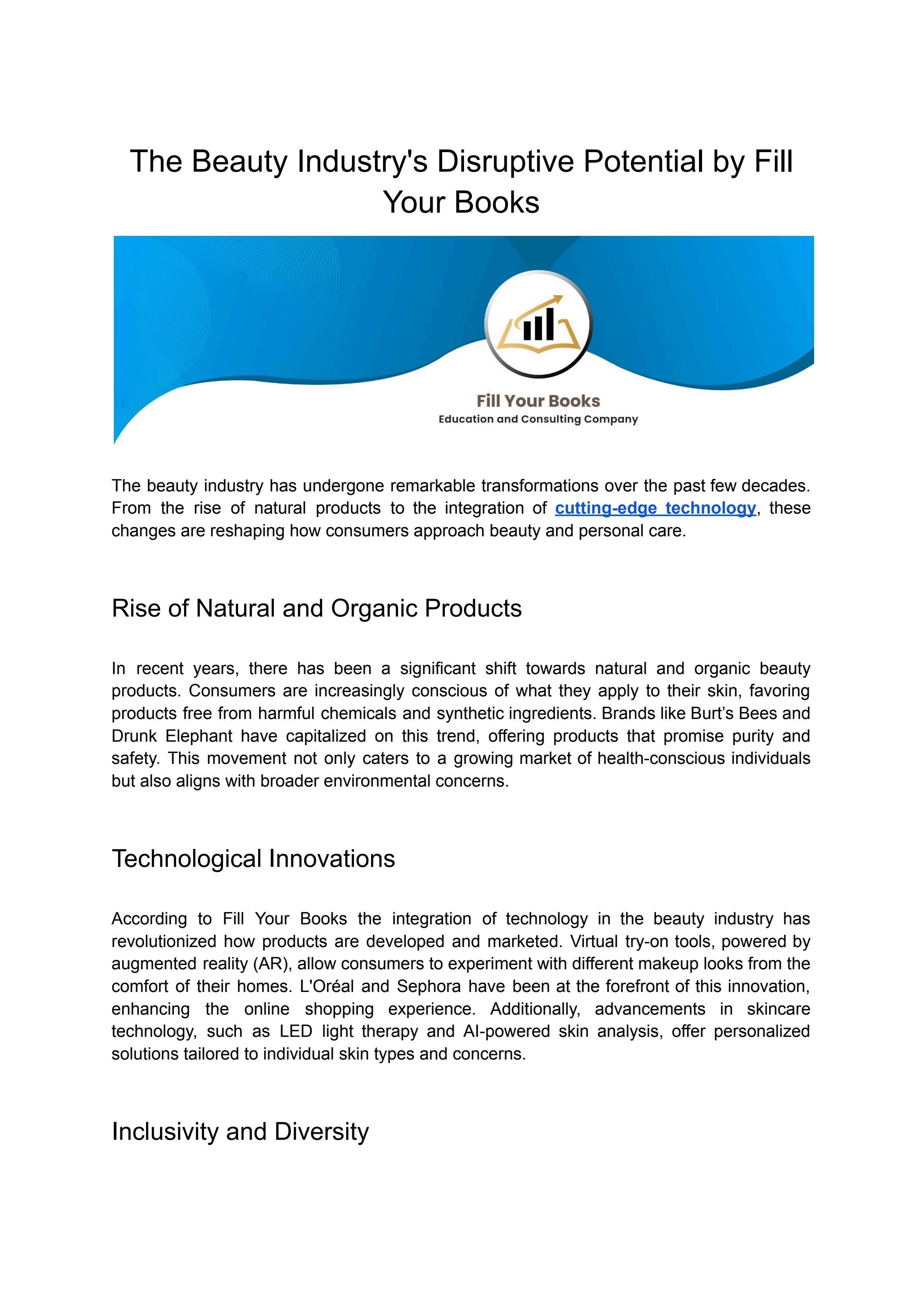 The Beauty Industry's Disruptive Potential by Fill Your Books by Fill ...