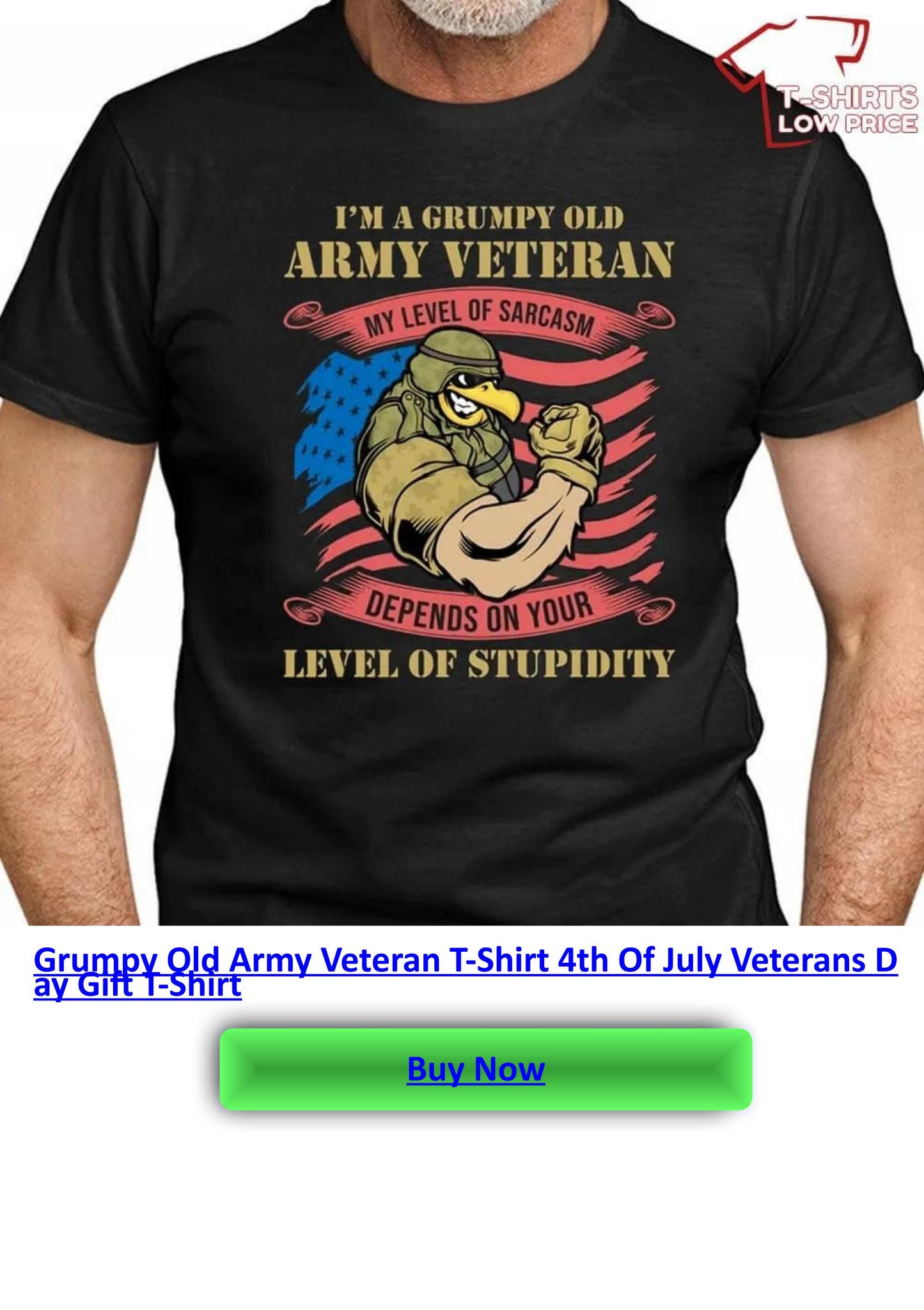Grumpy Old Army Veteran T-Shirt 4th Of July Veterans Day Gift T-Shirt ...