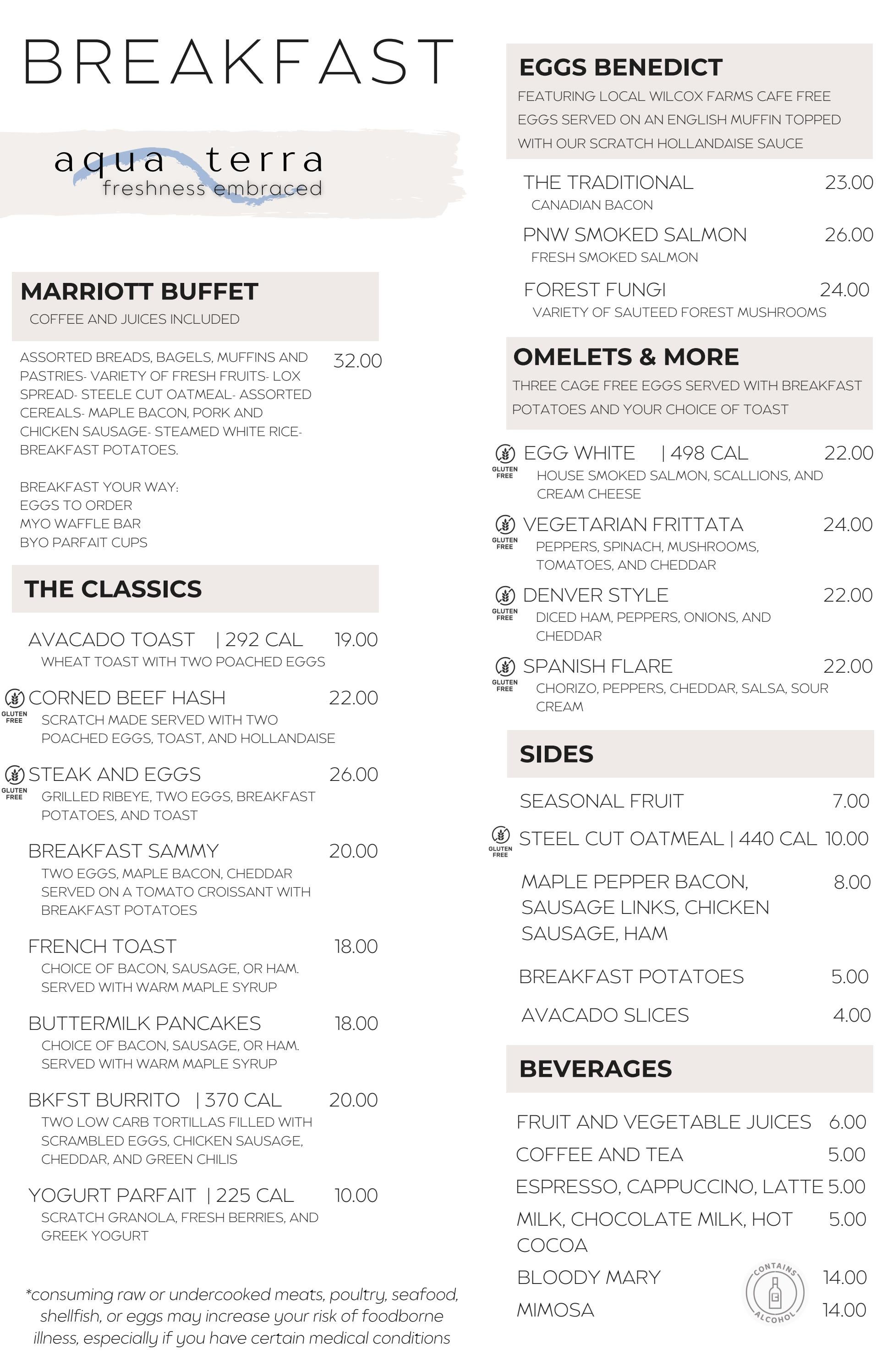 Seattle Airport Marriott AquaTerra Restaurant Menus by spirehospitality ...