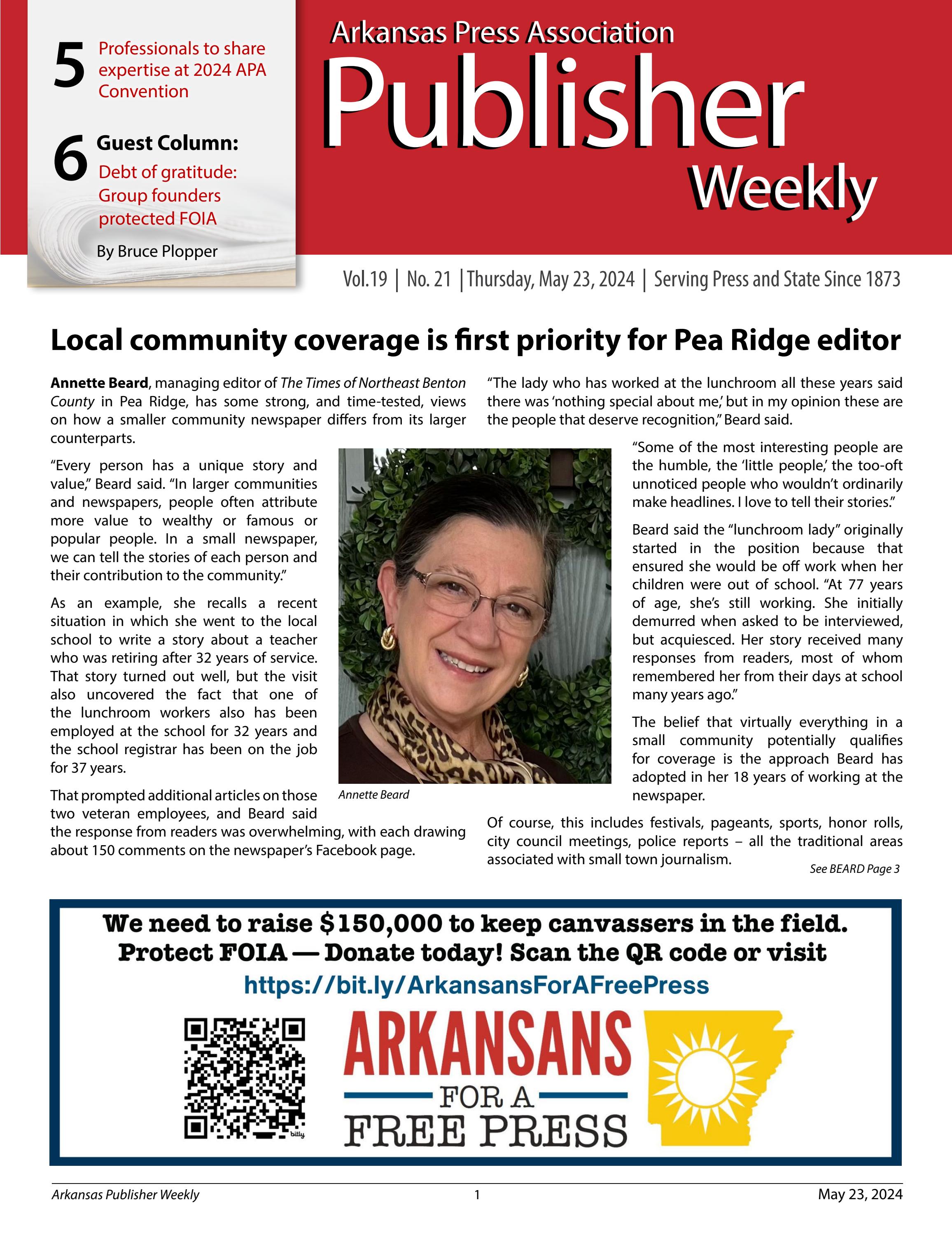 Arkansas Publisher Weekly: May 23, 2024 by Arkansas Press Association ...