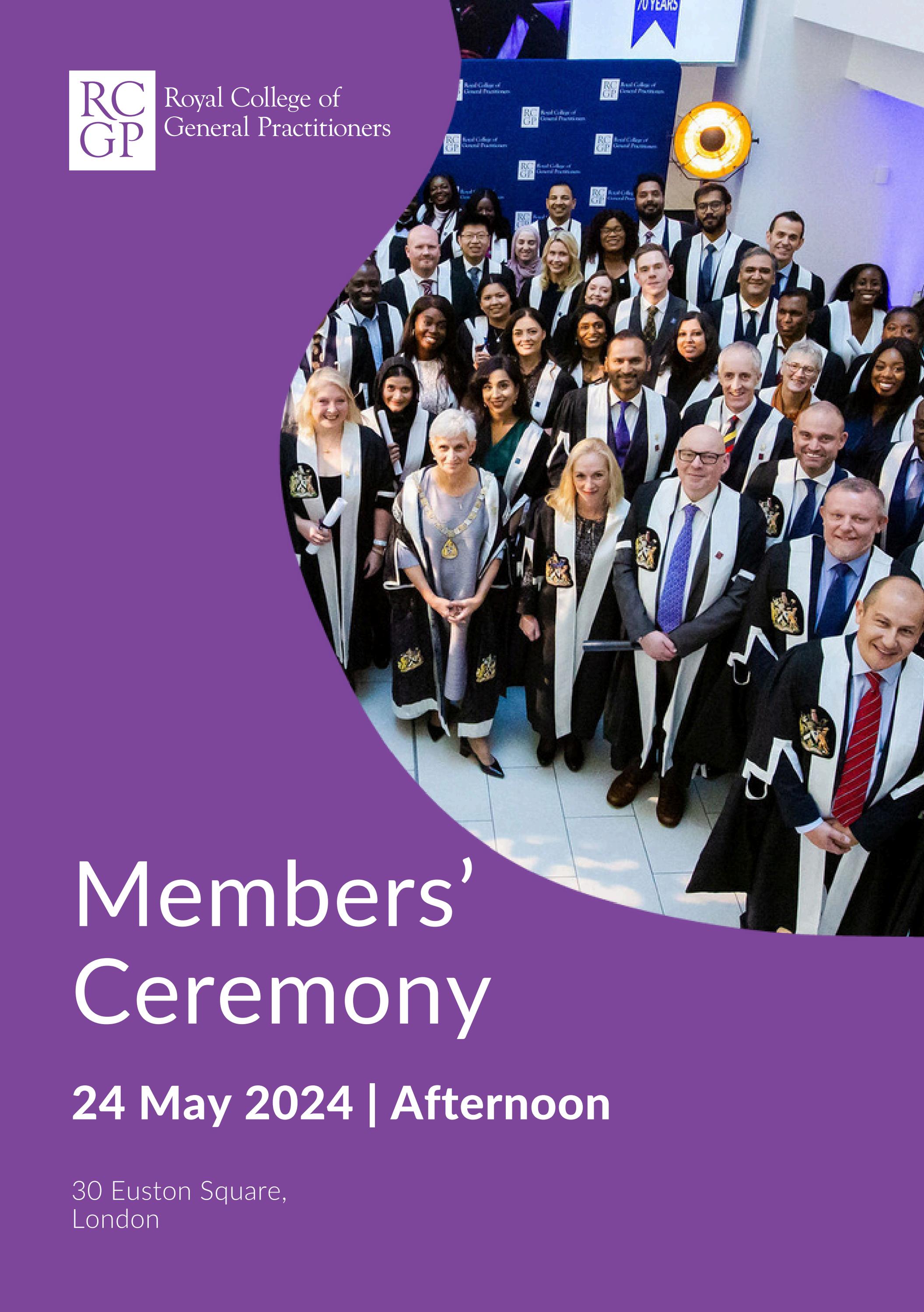 New Members' Ceremony - London Afternoon 2024 by RCGP - Issuu