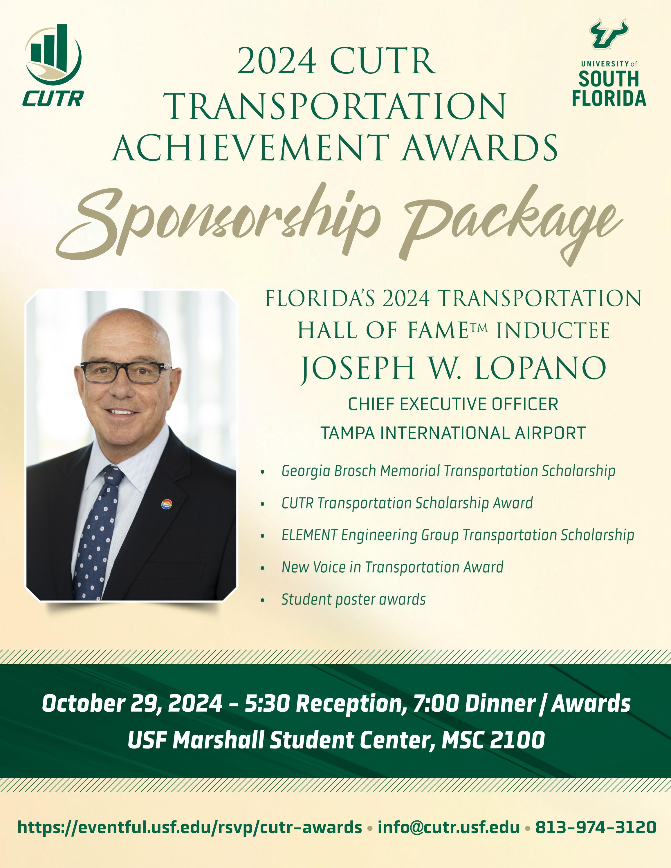 2024 CUTR Transportation Achievement Awards Sponsorship Package by USF ...