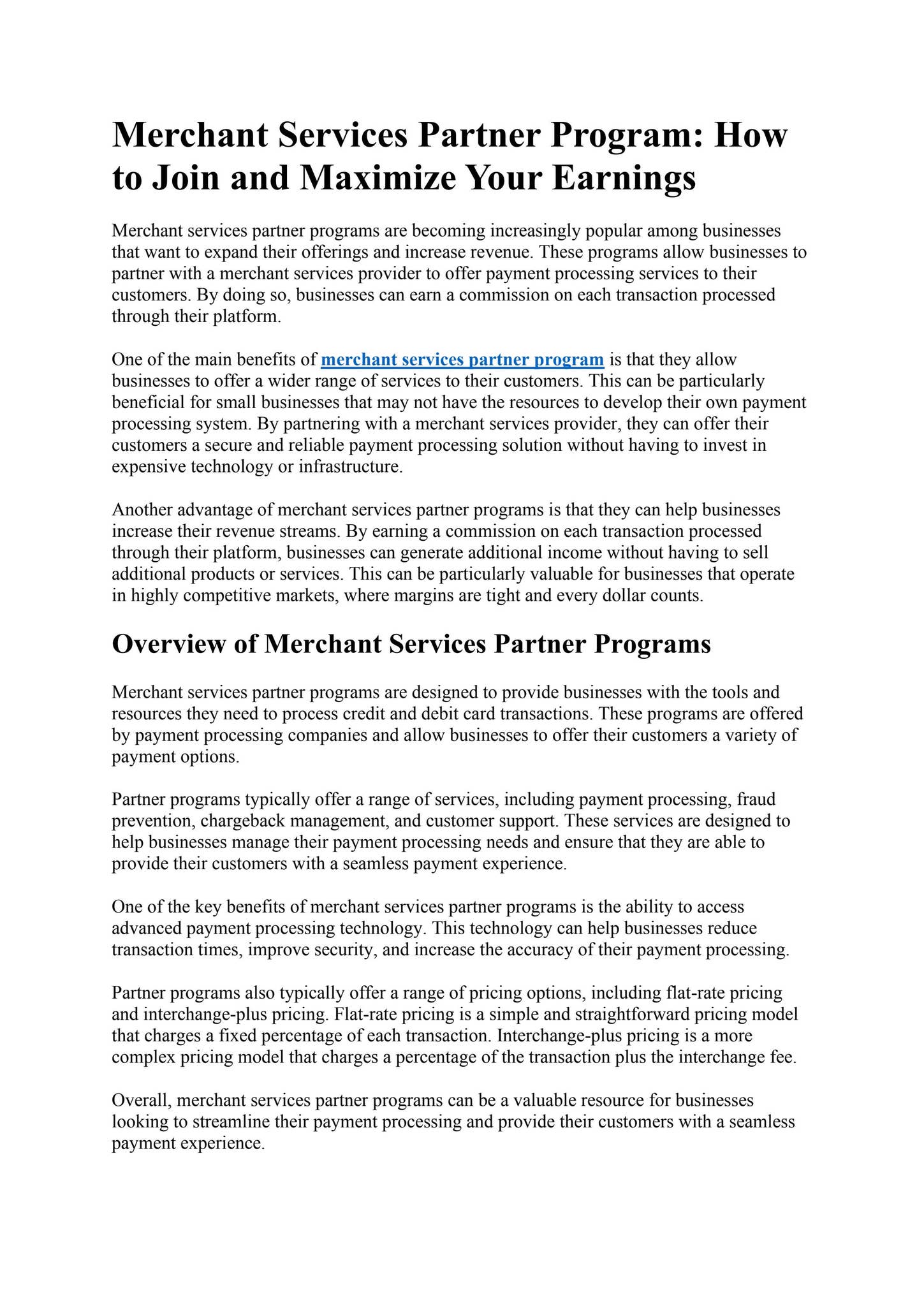 Merchant Services Partner Program: How to Join and Maximize Your ...