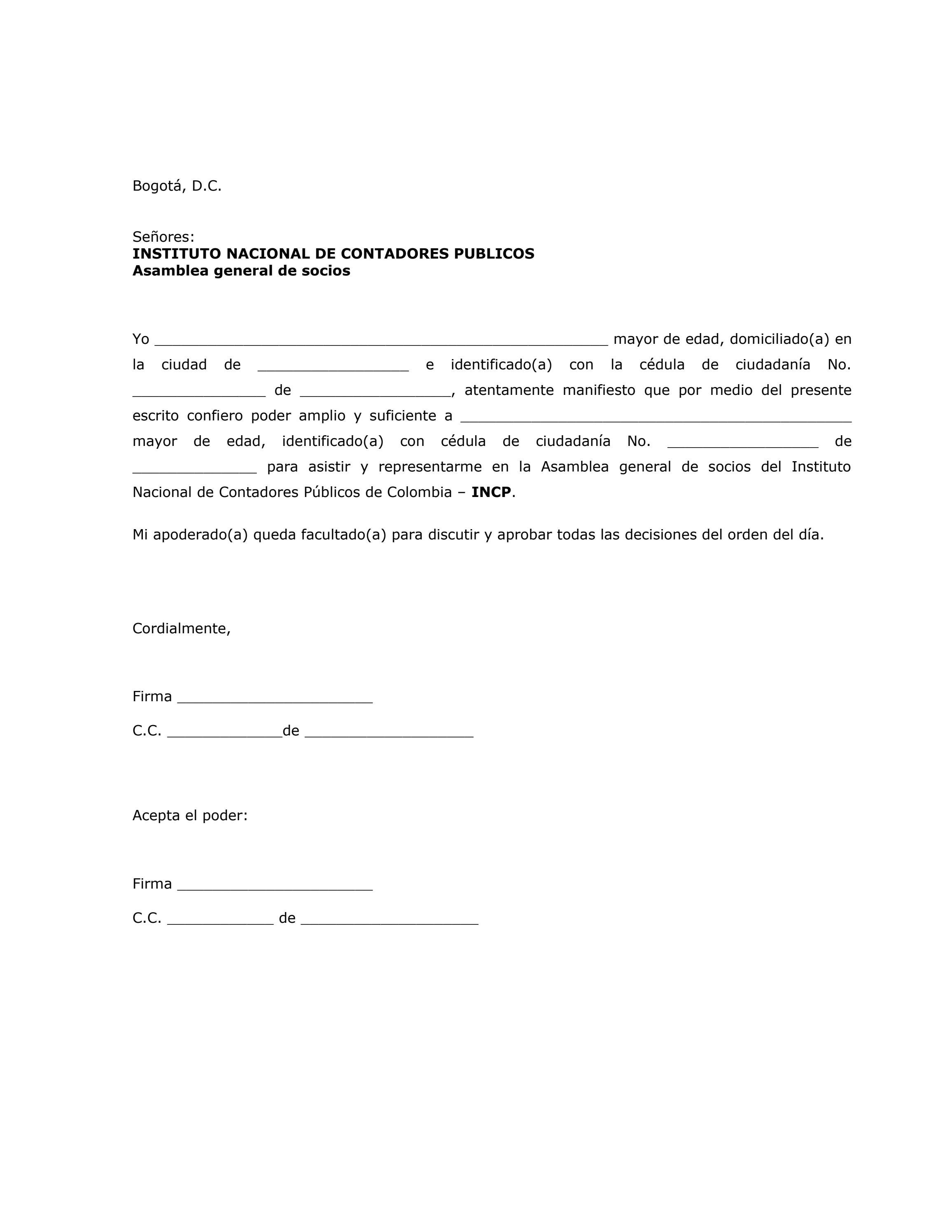 Formato de apoderado asamblea by INCP - Issuu