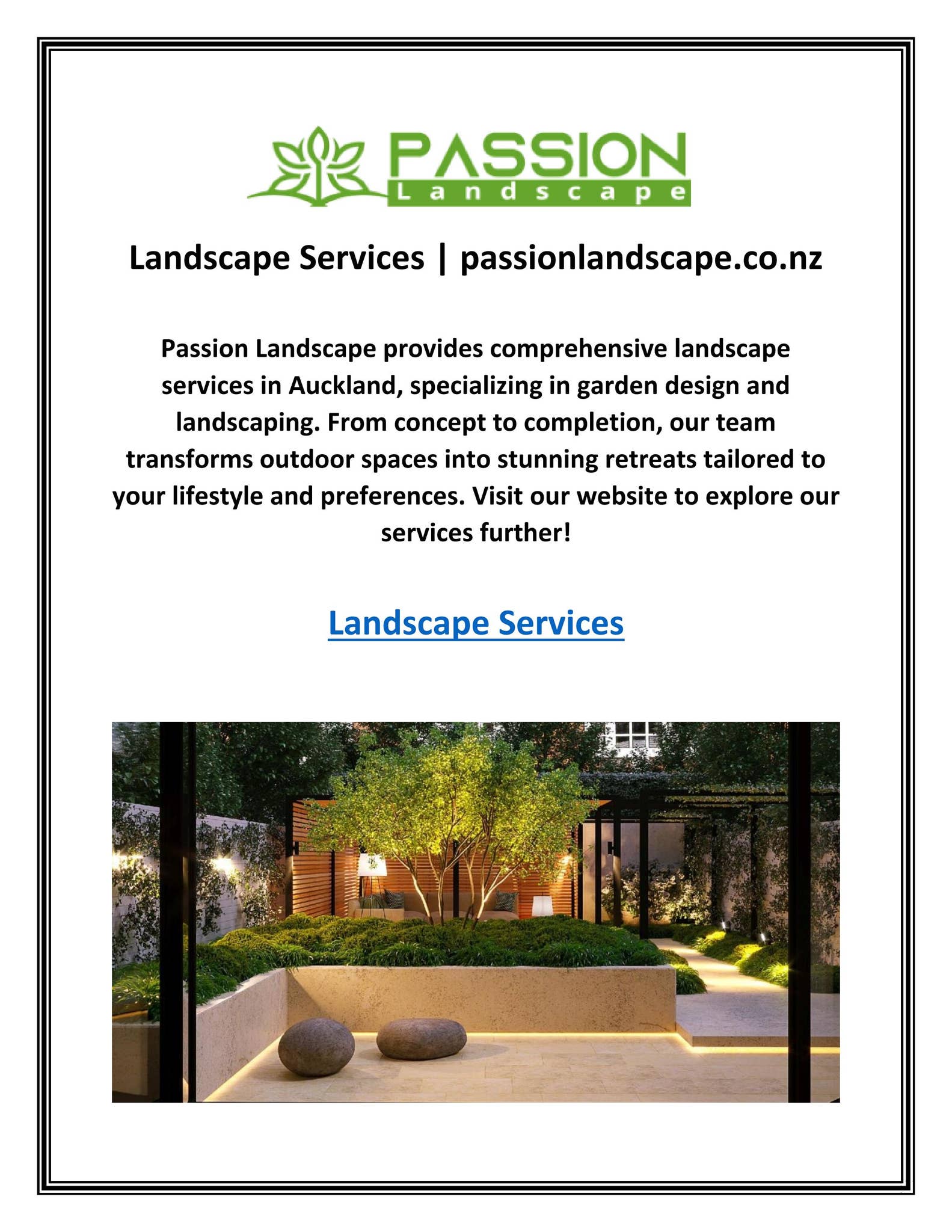 Landscape Services | passionlandscape.co.nz by Passion land Scape - Issuu